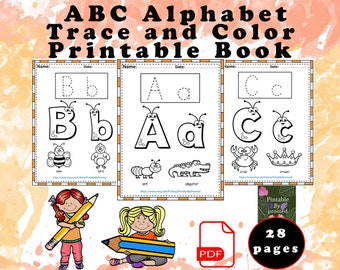 Alphabet Worksheets Printable Tracing Coloring Homeschool Teacher Kids ...