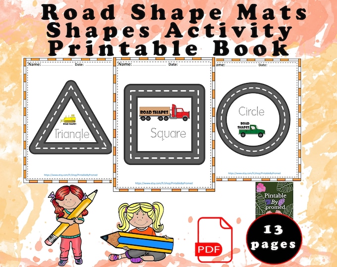 Road Shape Mats Shapes Activity ,shapes Tracing Road Mats Printable, 2D ...