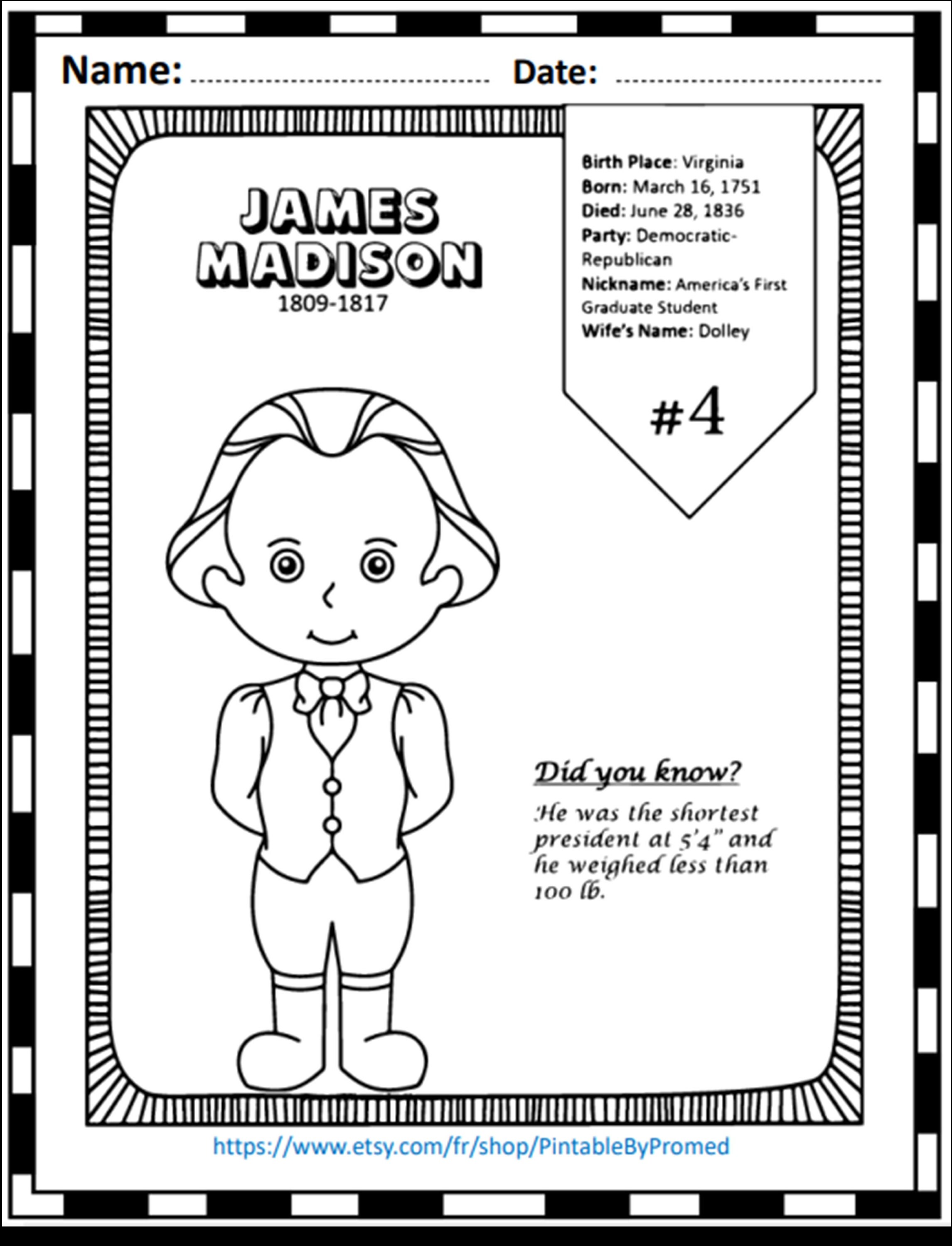 US PRESIDENTS Coloring Page Book Printables Homeschool - Etsy
