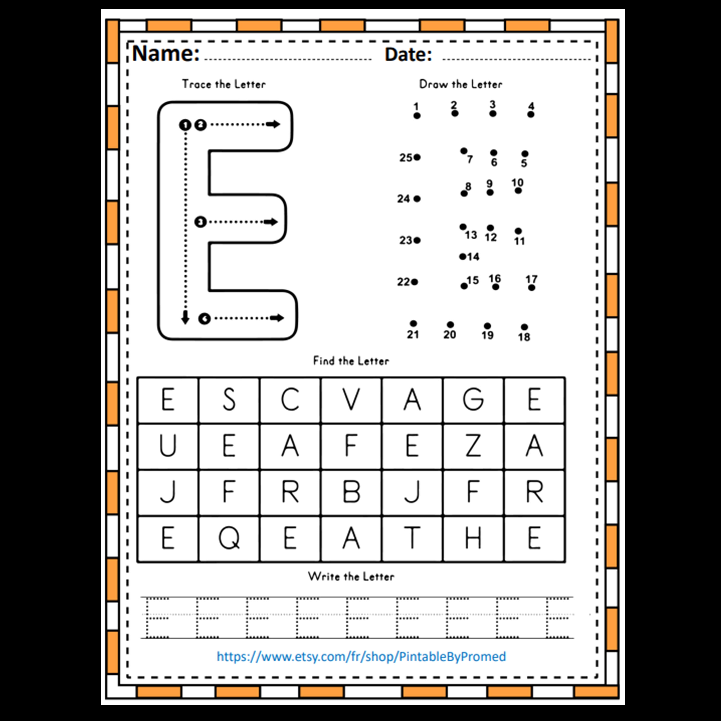 Alphabet Worksheets Printable Tracing Coloring Homeschool Teacher Kids ...