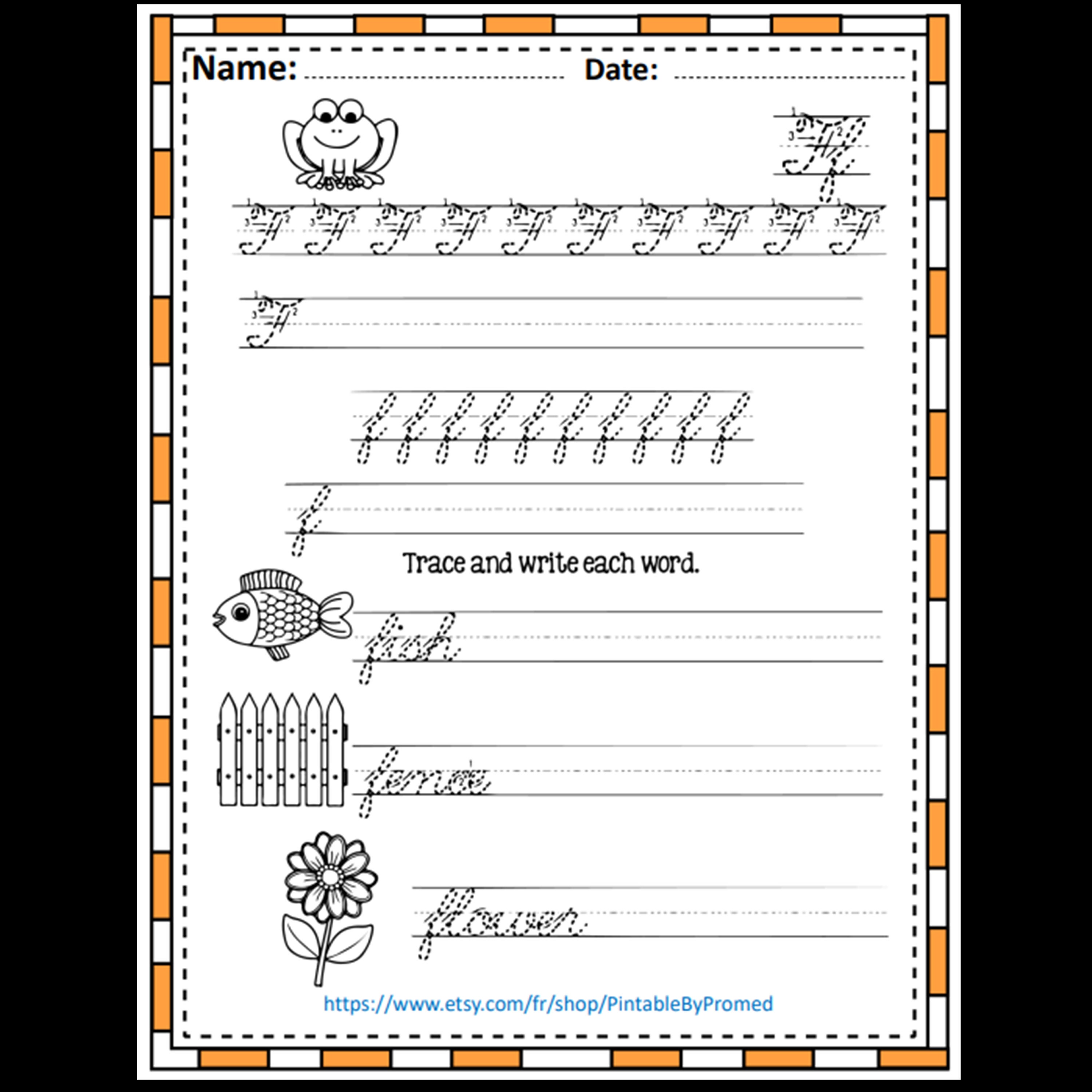 Cursive Workbook, Practice Words Handwriting Pratice, Learn to Write ...