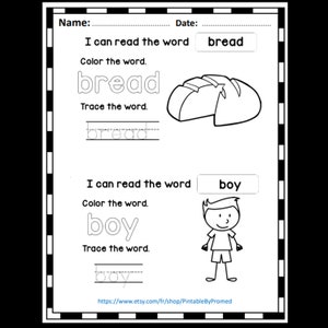 Dolch Nouns Booklet 49 Page,printable Dolch Pre-primer Sight Word ...