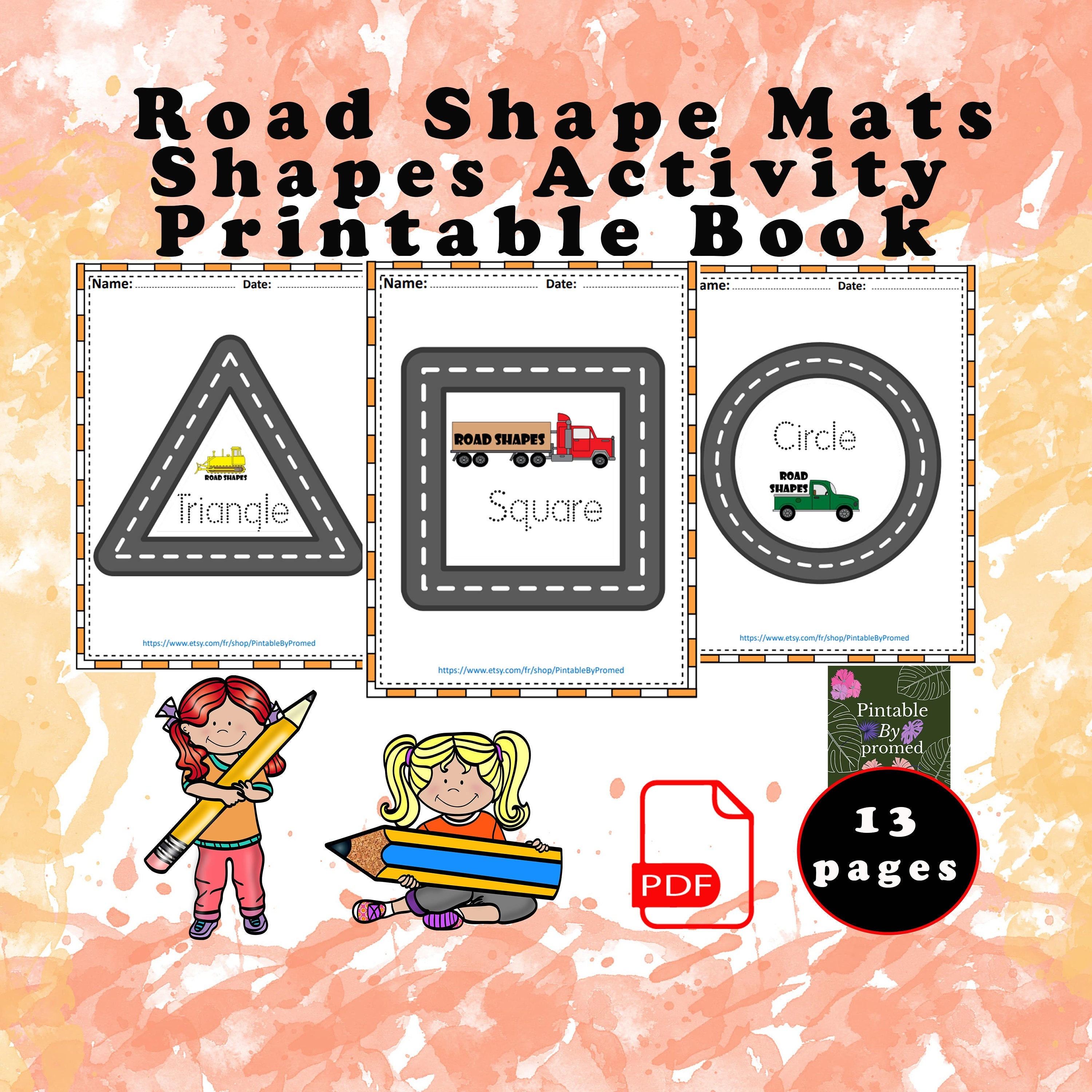 Road Shape Mats – Shapes Activity ,shapes Tracing Road Mats Printable ...