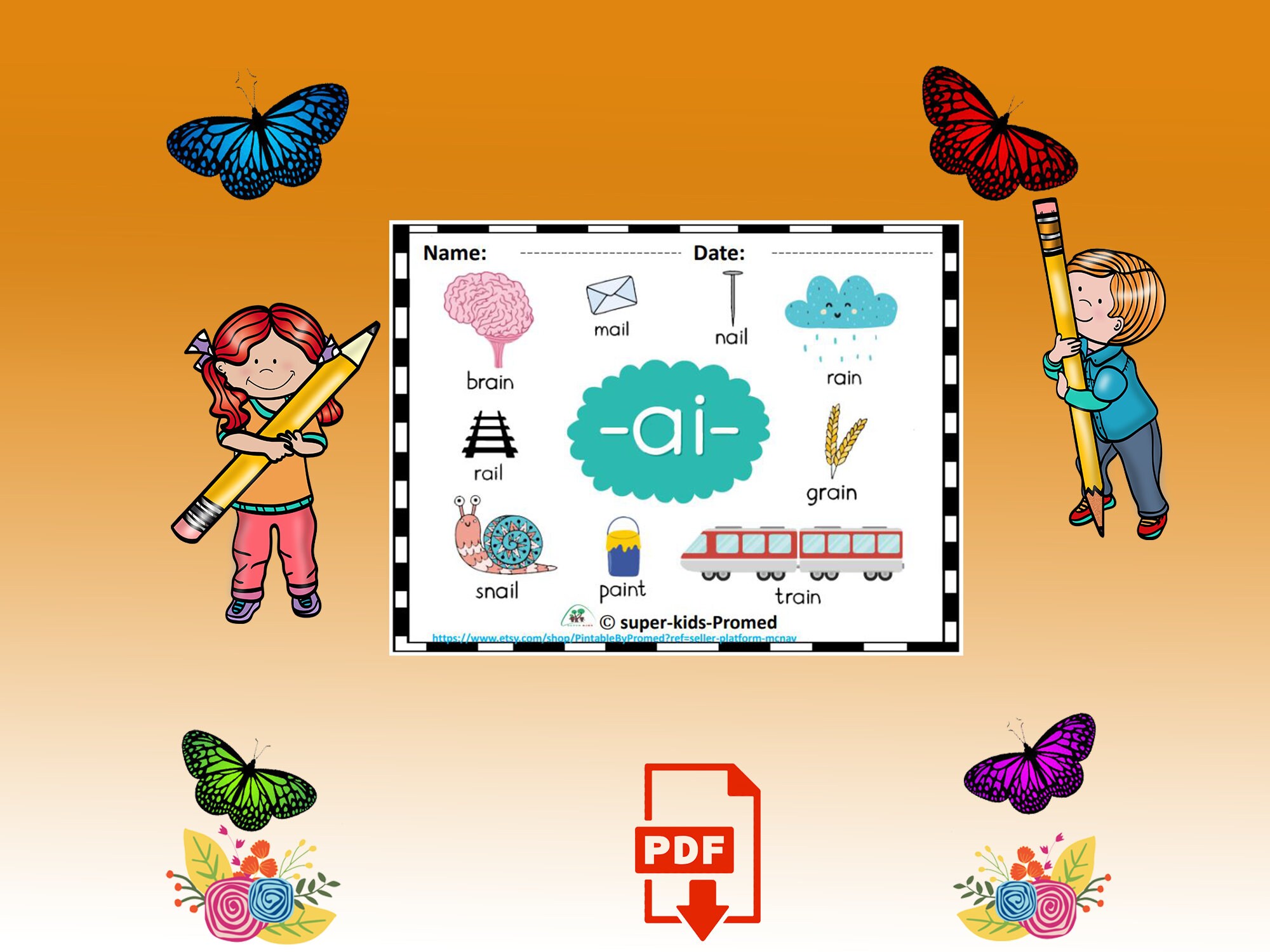 Digraph Posters Colored,printable Digraphs Dab It Worksheets ...