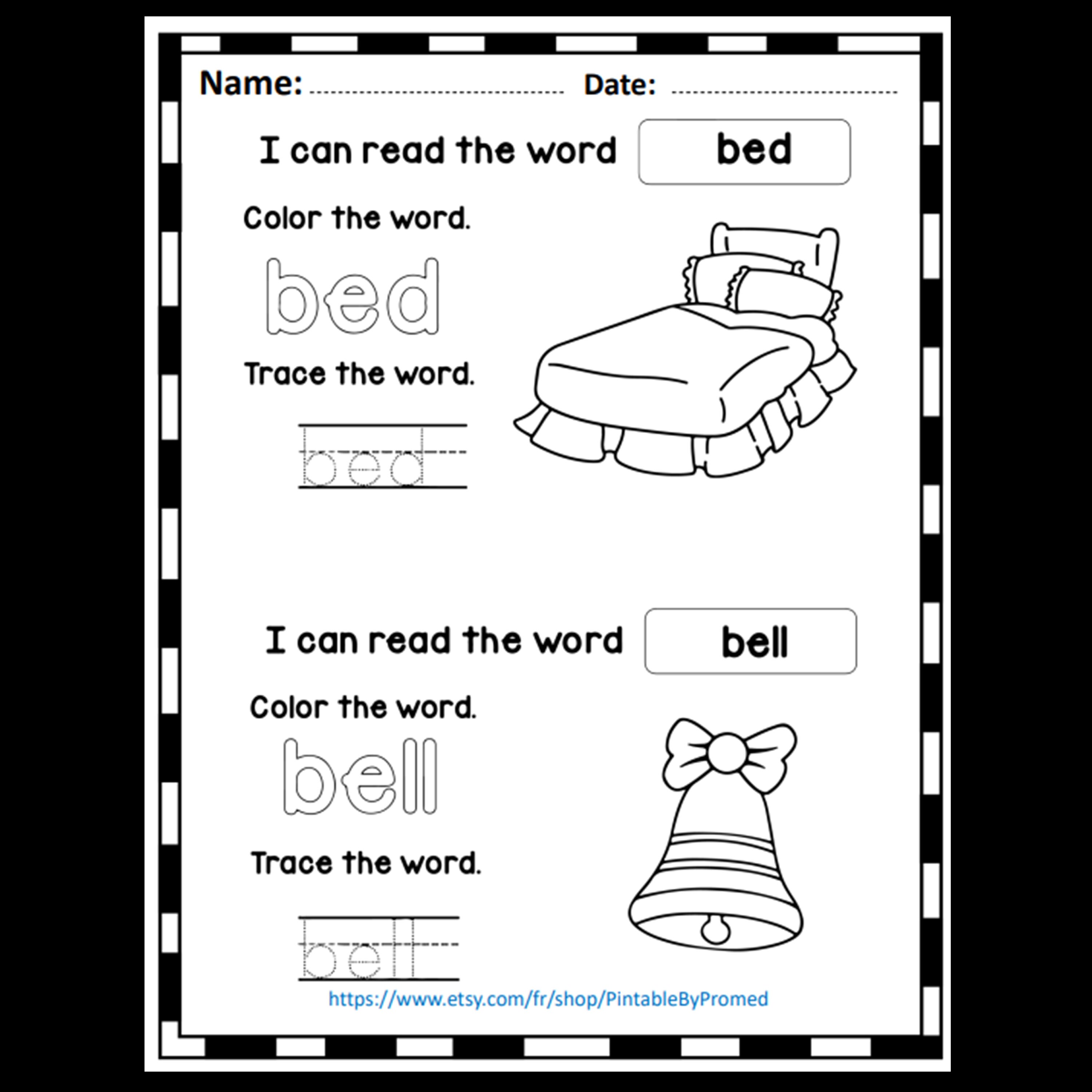 Dolch Nouns Booklet 49 Page,printable Dolch Pre-primer Sight Word ...