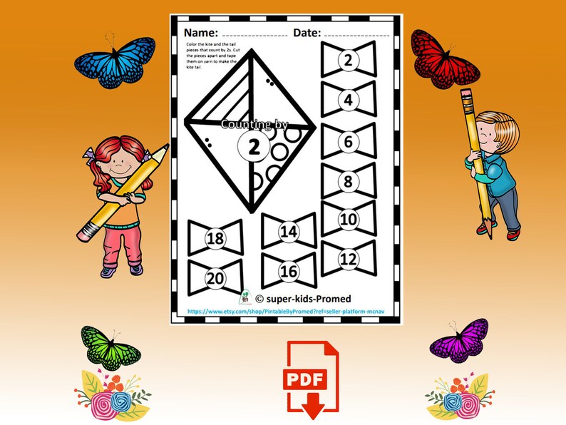 Spring Kite Kids Printable Craft Template, Creative Writing, Paper ...