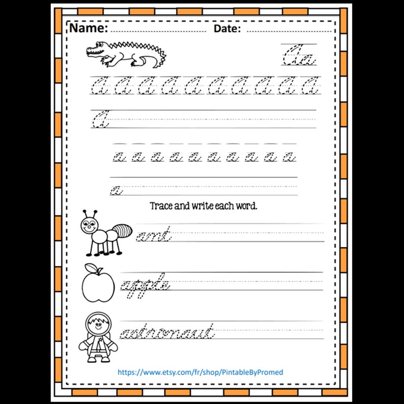 Cursive Workbook, Practice Words Handwriting Pratice, Learn to Write ...