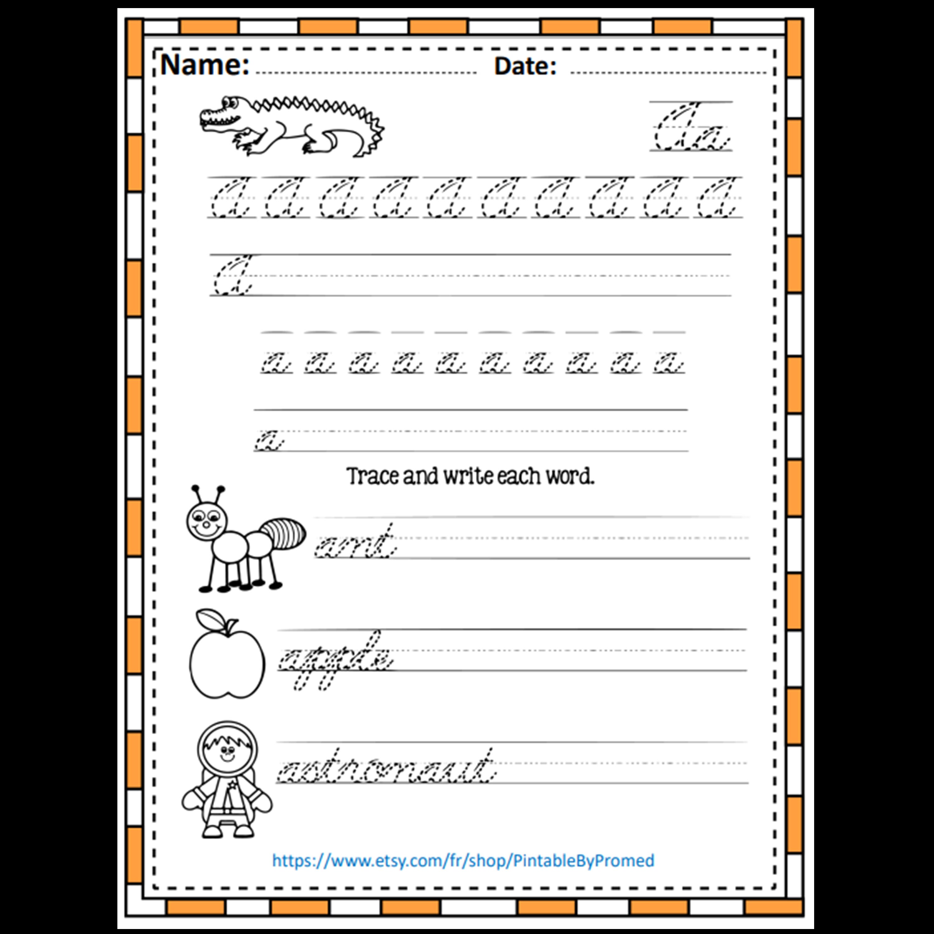 Cursive Workbook, Practice Words Handwriting Pratice, Learn to Write ...