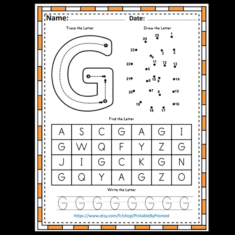 Alphabet Worksheets Printable Tracing Coloring Homeschool Teacher Kids ...