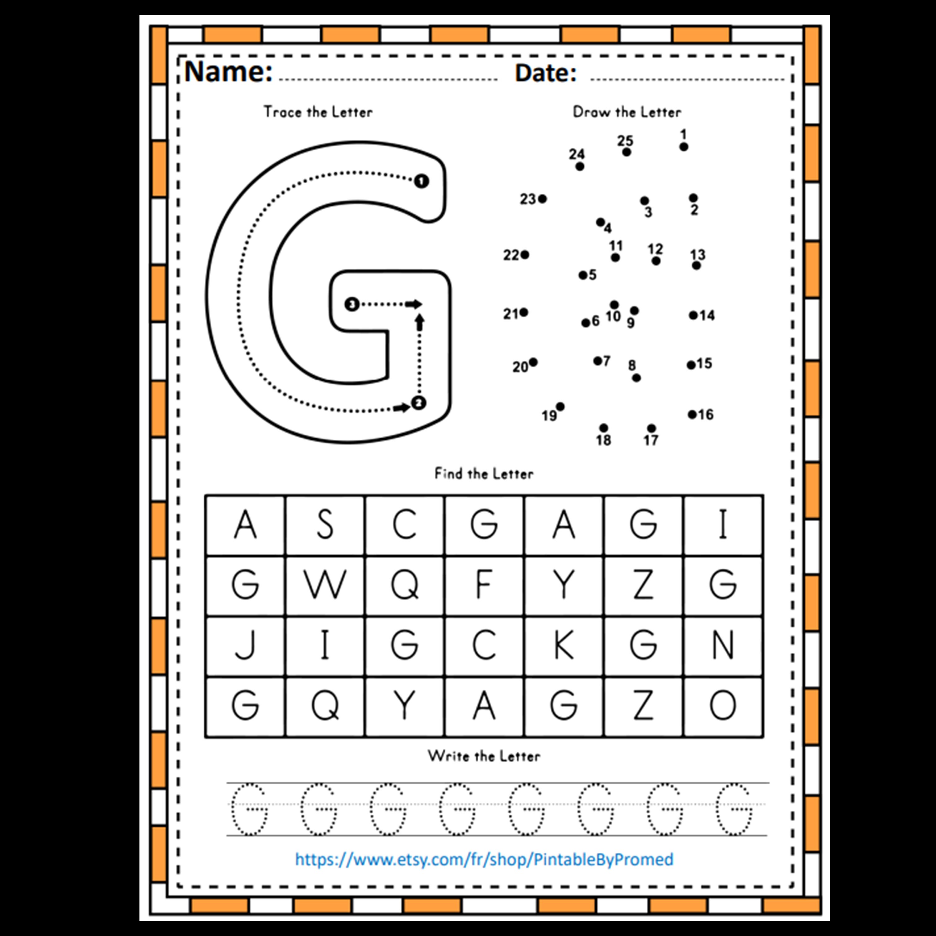 Alphabet Worksheets Printable Tracing Coloring Homeschool Teacher Kids ...