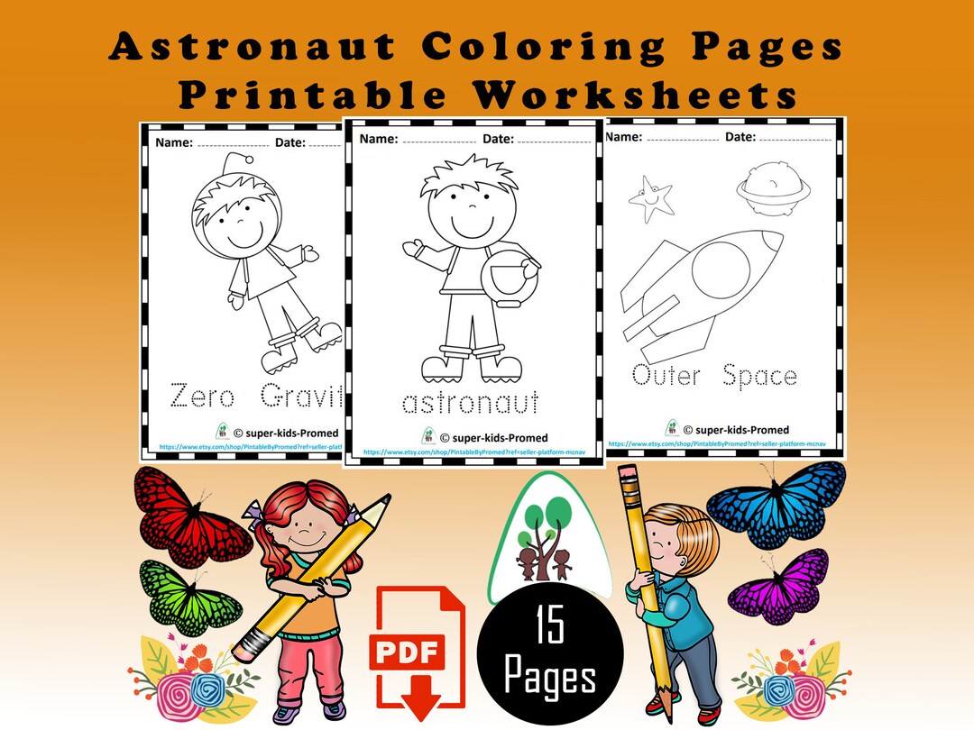 Editable Coloring Page Outer Space Birthday Party Activity Game ...