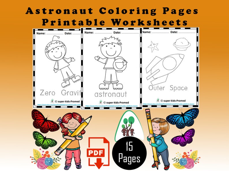 Editable Coloring Page Outer Space Birthday Party Activity Game ...