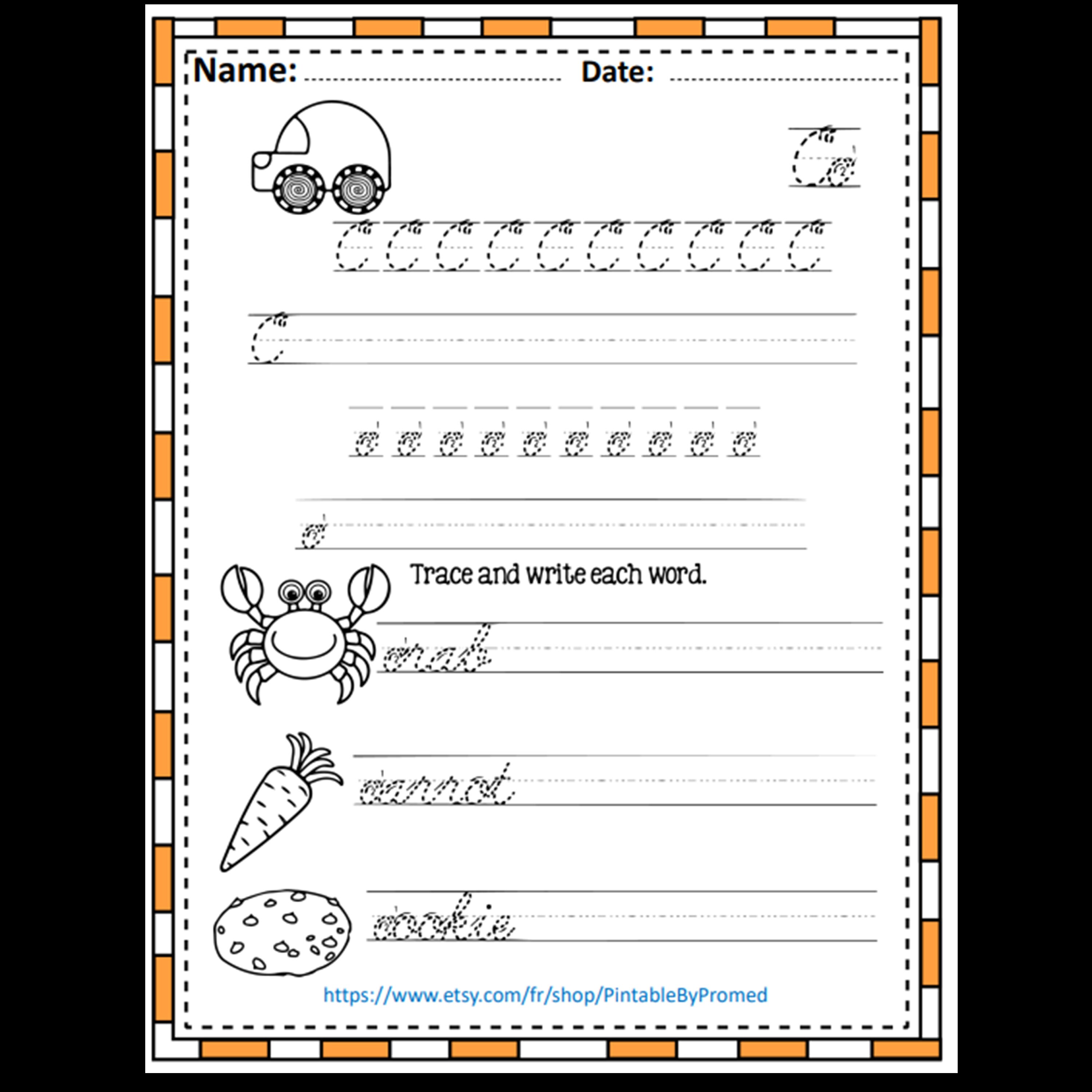 Cursive Workbook, Practice Words Handwriting Pratice, Learn to Write ...