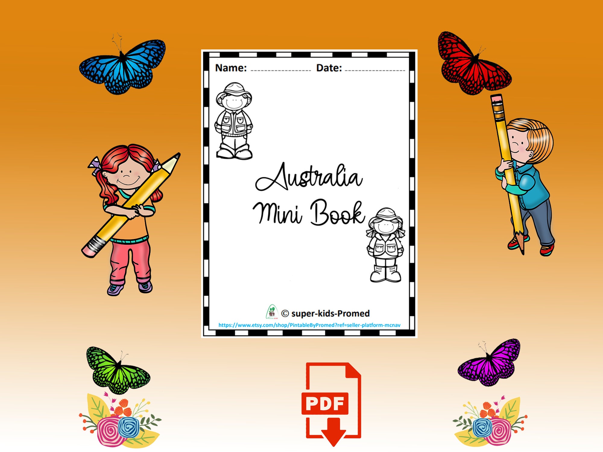 Australia for Kids Printable Book,australian Unit Learning Printable ...