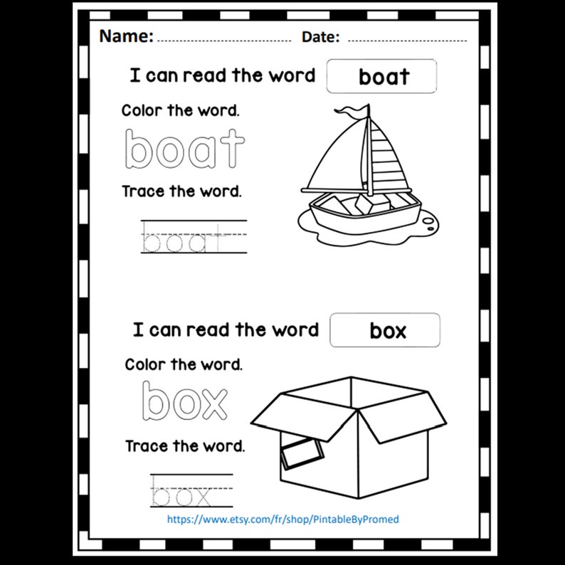Dolch Nouns Booklet 49 Page,printable Dolch Pre-primer Sight Word ...