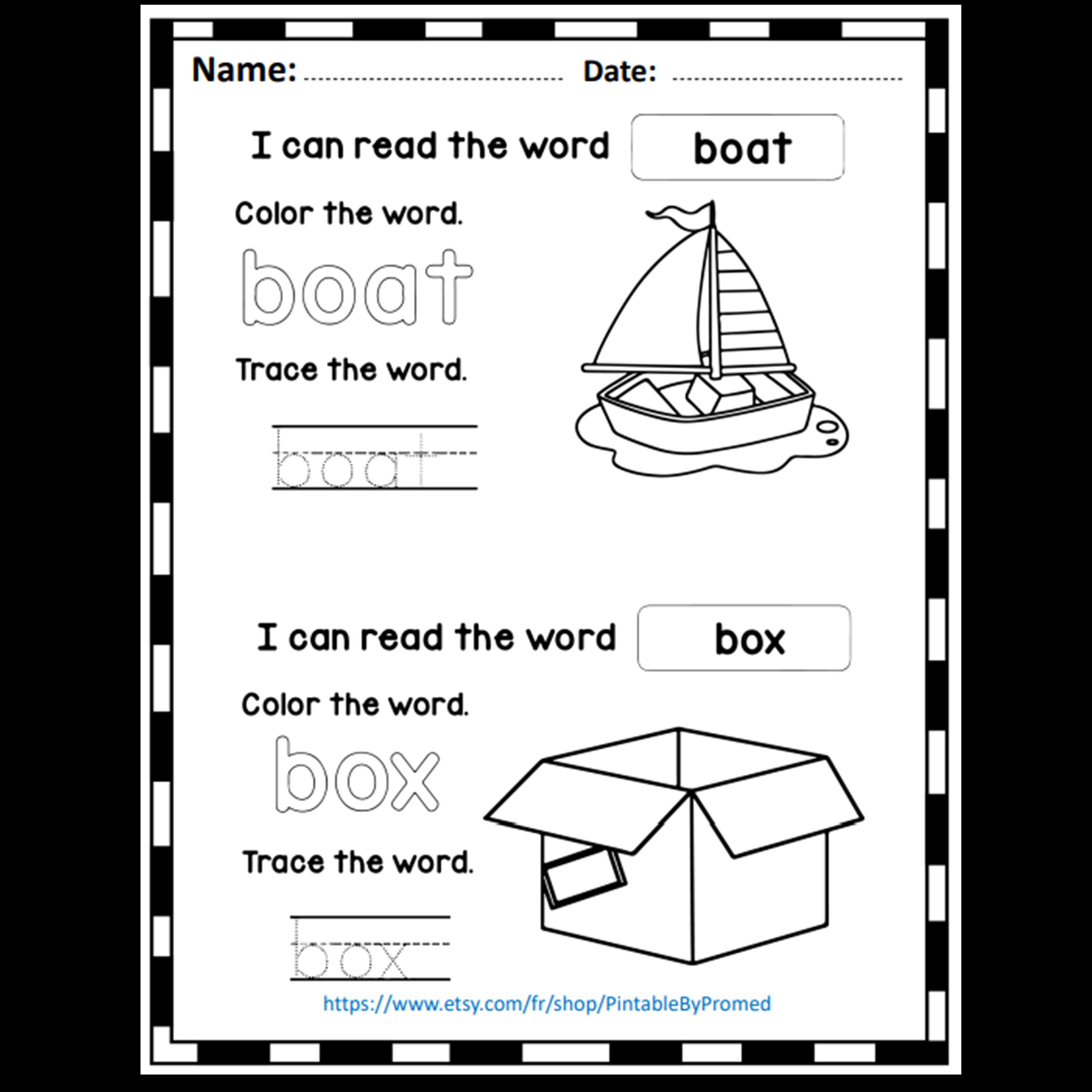 Dolch Nouns Booklet 49 Page,printable Dolch Pre-primer Sight Word ...