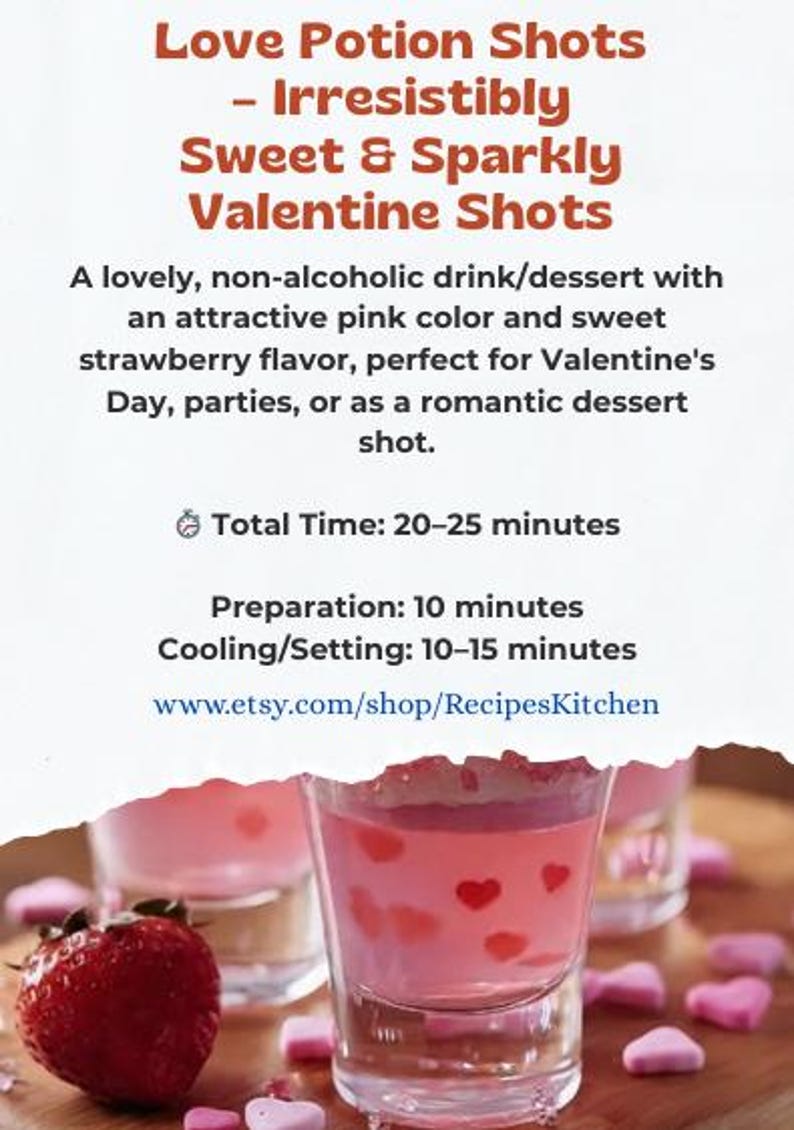 Love Potion Shots Recipe - Sweet Valentine Drink (digital PDF) - Etsy