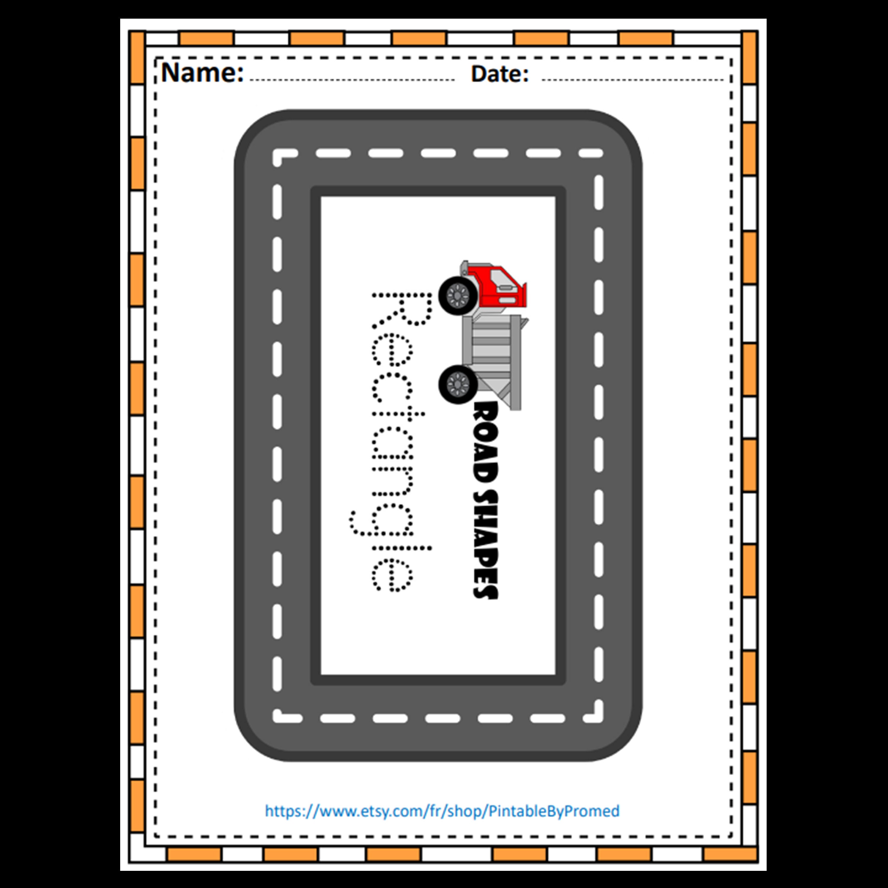 Road Shape Mats – Shapes Activity ,shapes Tracing Road Mats Printable ...