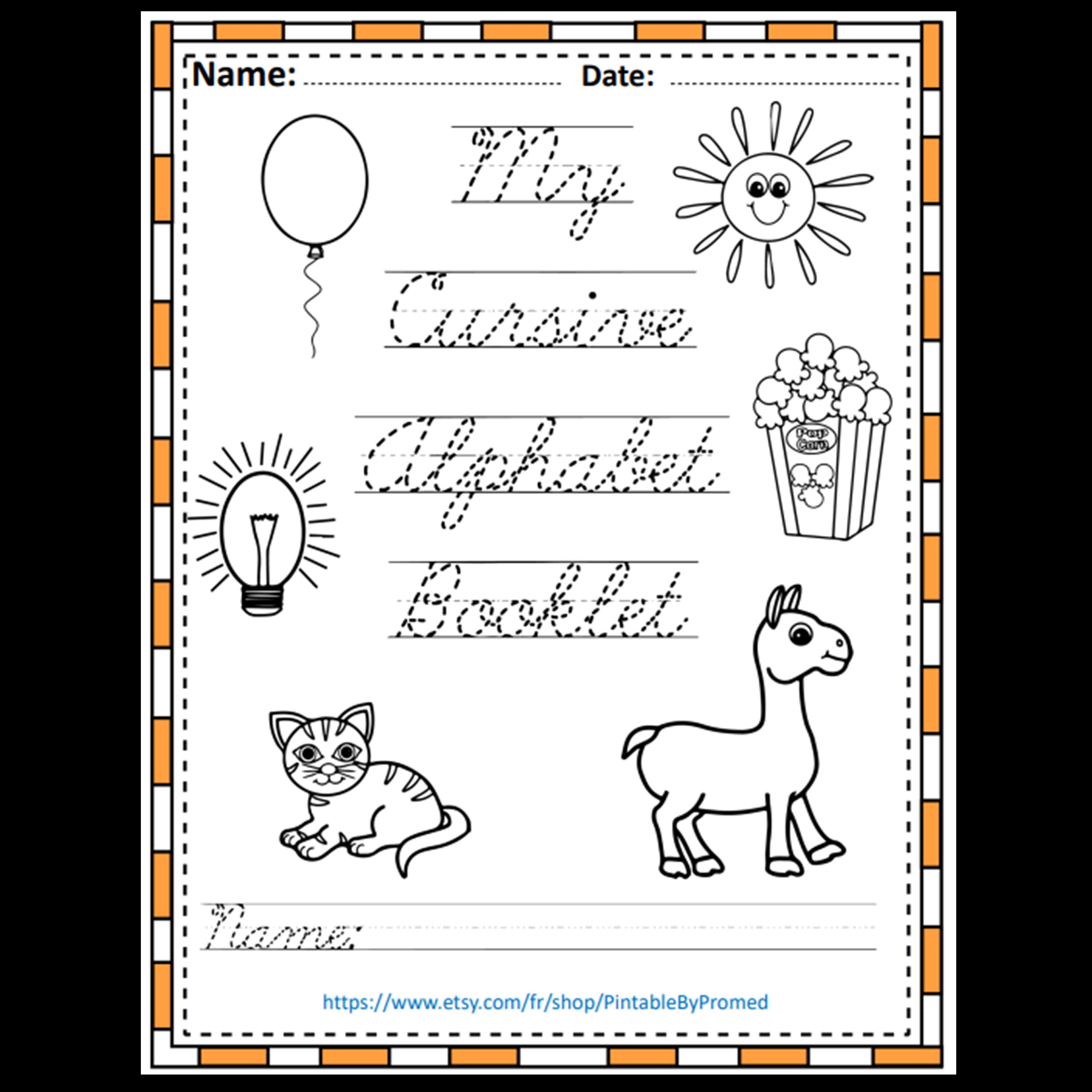 Cursive Workbook, Practice Words Handwriting Pratice, Learn to Write ...