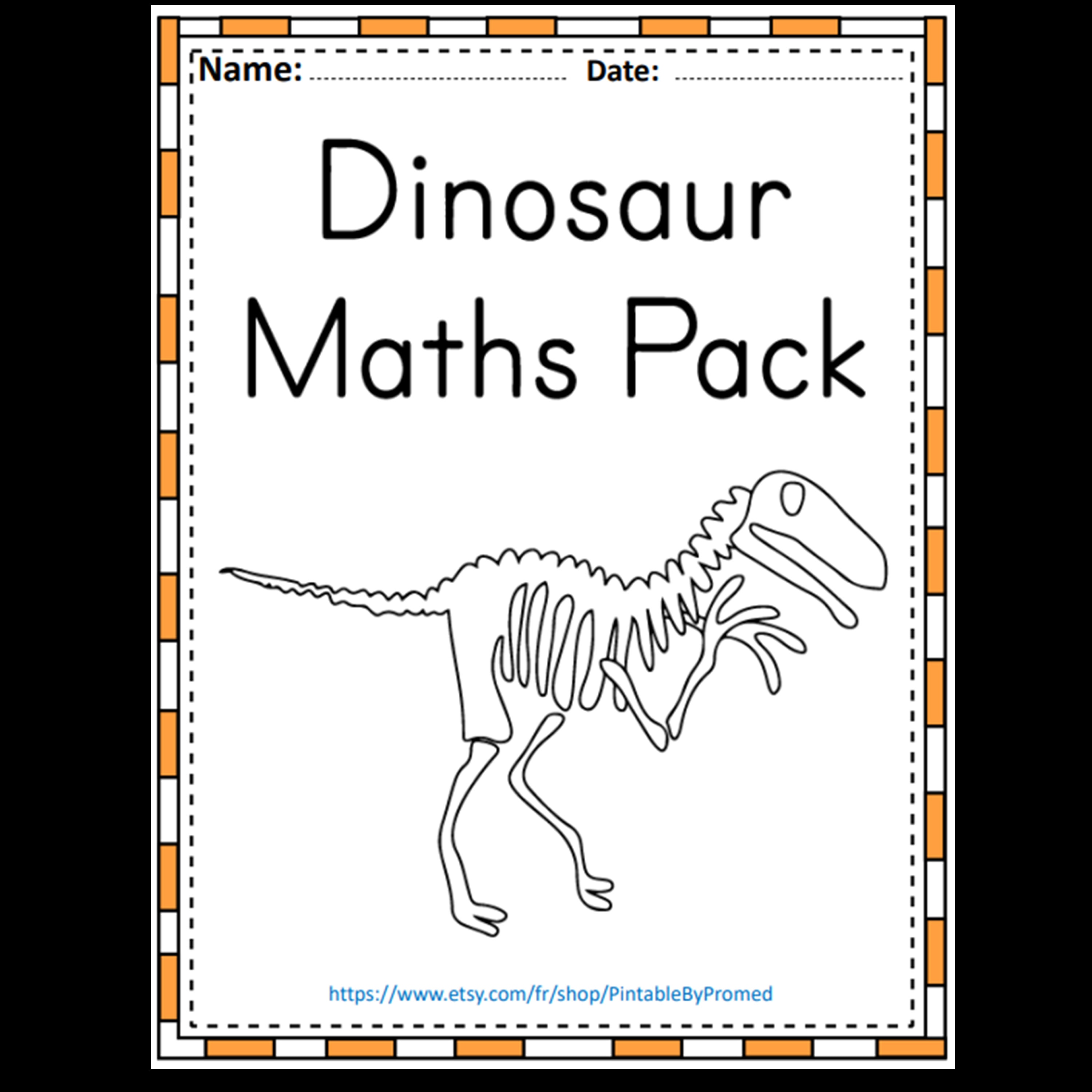 28 Dinosaur Math Worksheetsdinosaur Pre-school/dinosaur - Etsy