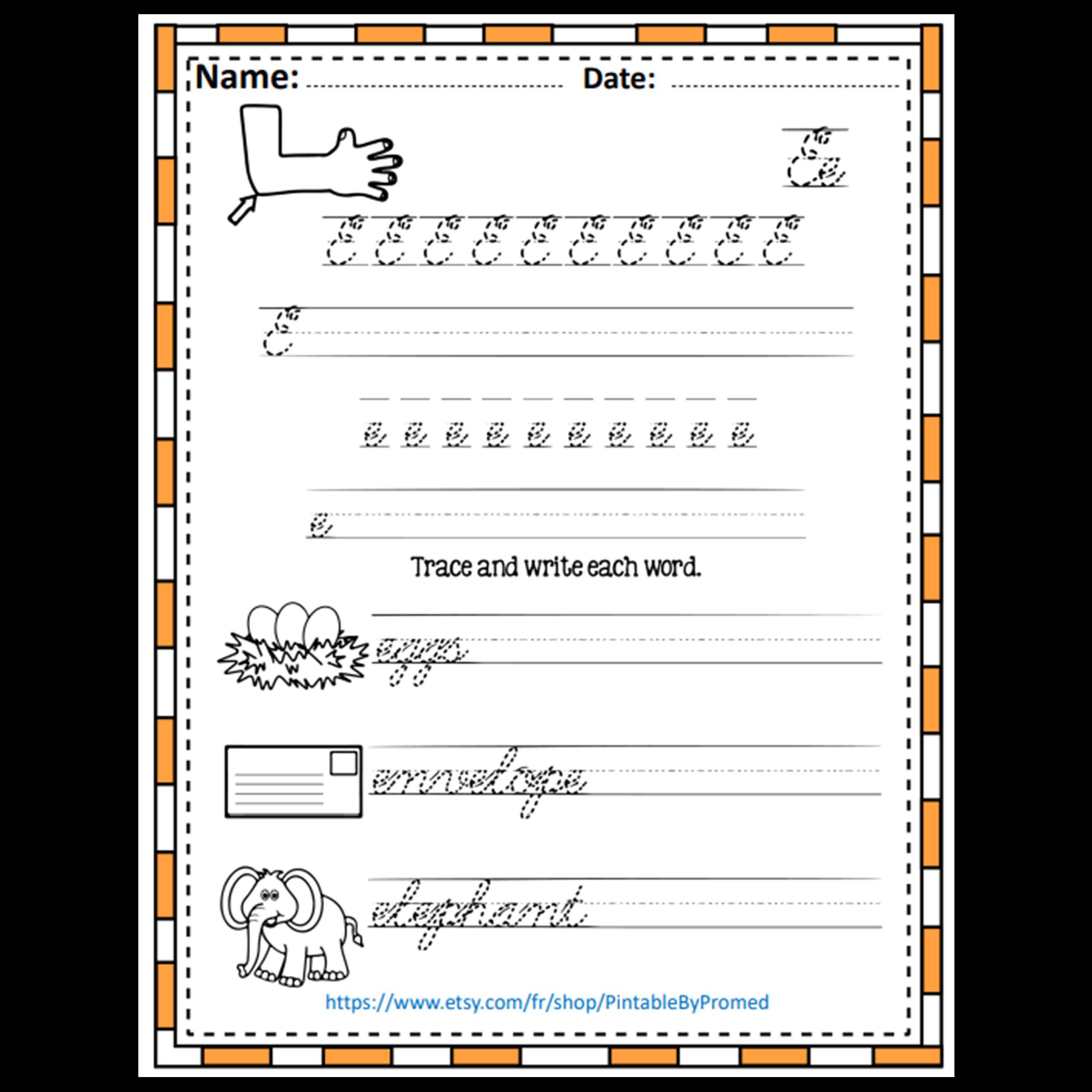 Cursive Workbook, Practice Words Handwriting Pratice, Learn to Write ...