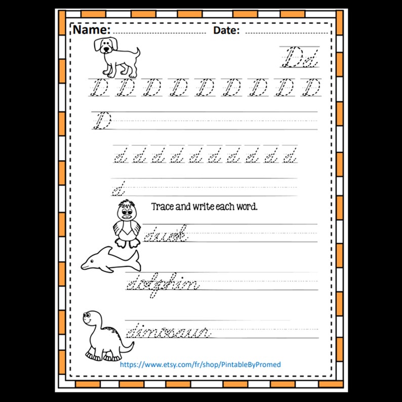 Cursive Workbook, Practice Words Handwriting Pratice, Learn to Write ...