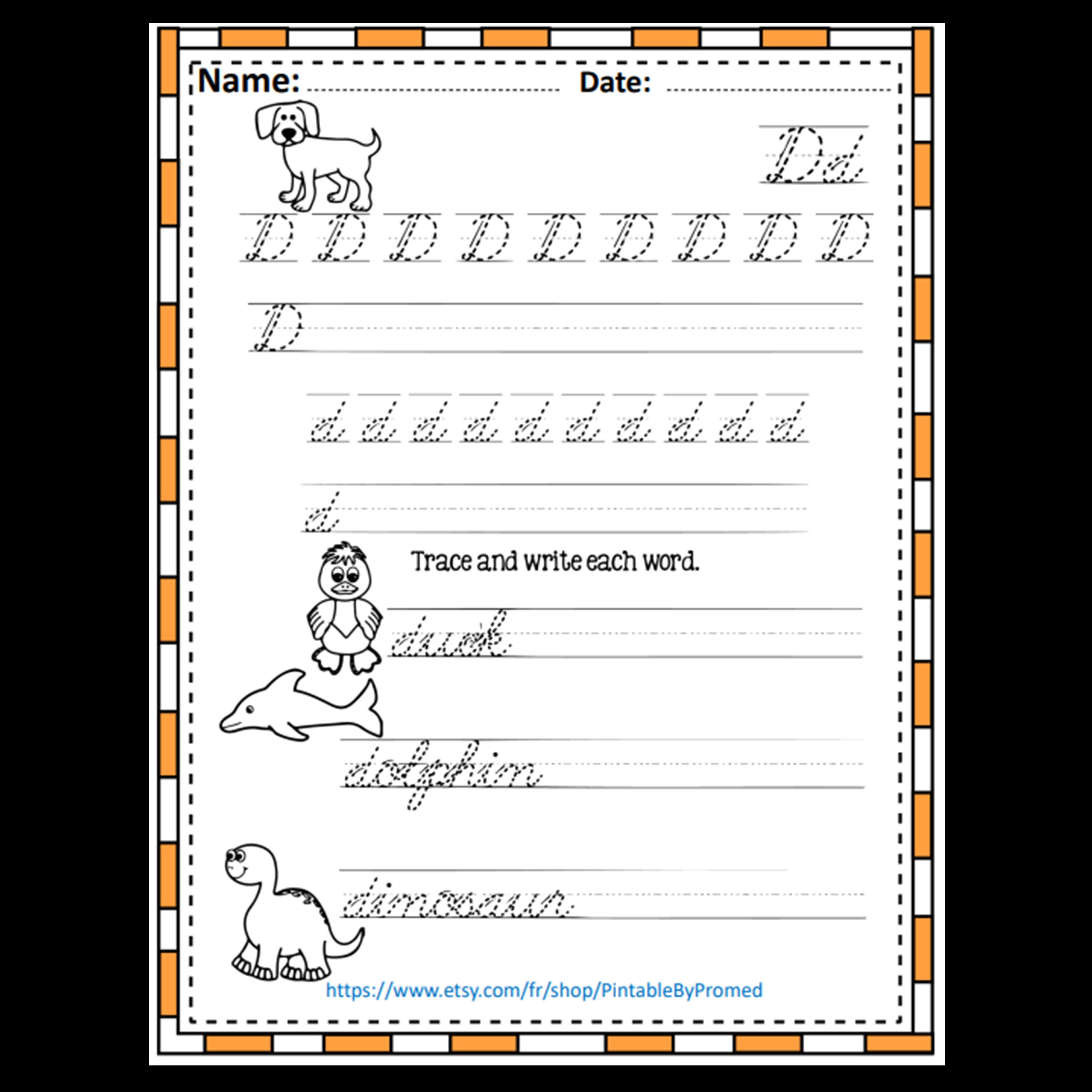 Cursive Workbook, Practice Words Handwriting Pratice, Learn to Write ...