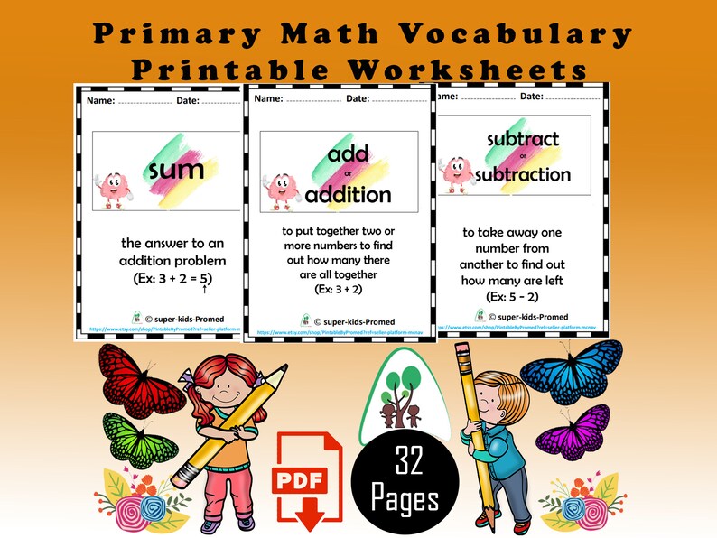 Primary Math Vocabulary,exponent Example Vocabulary Math Vinyl Wall ...