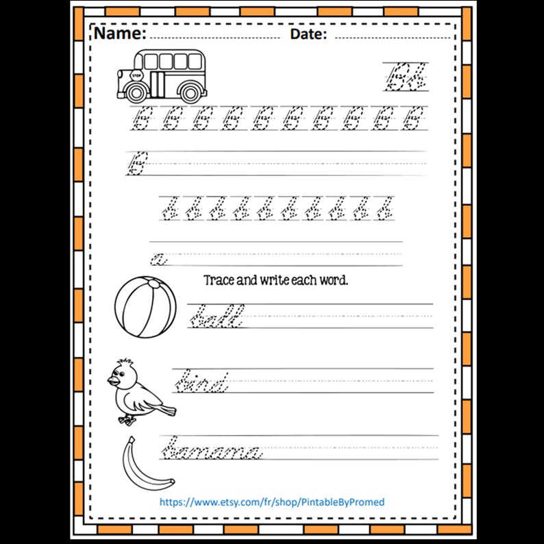 Cursive Workbook, Practice Words Handwriting Pratice, Learn to Write ...