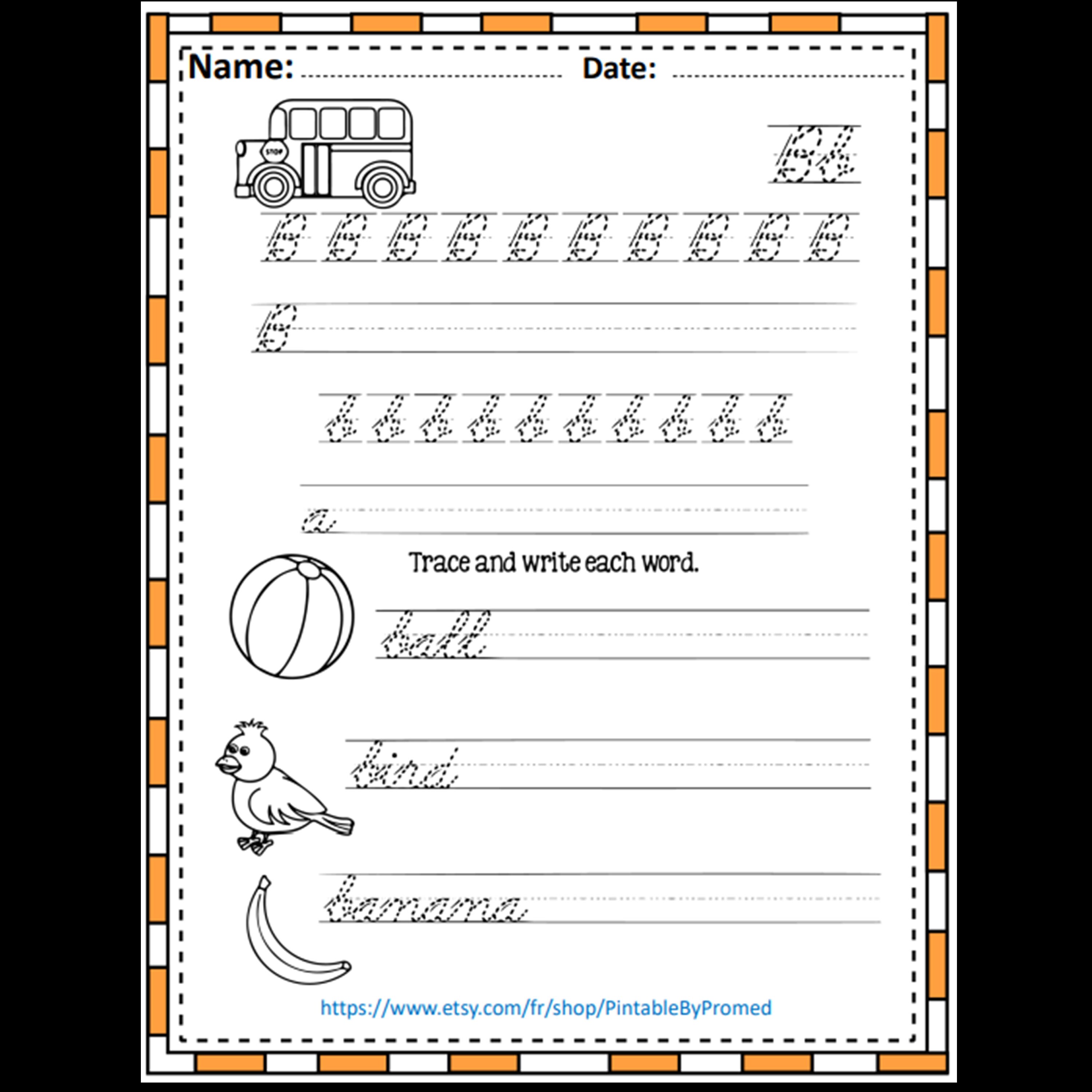 Cursive Workbook, Practice Words Handwriting Pratice, Learn to Write ...
