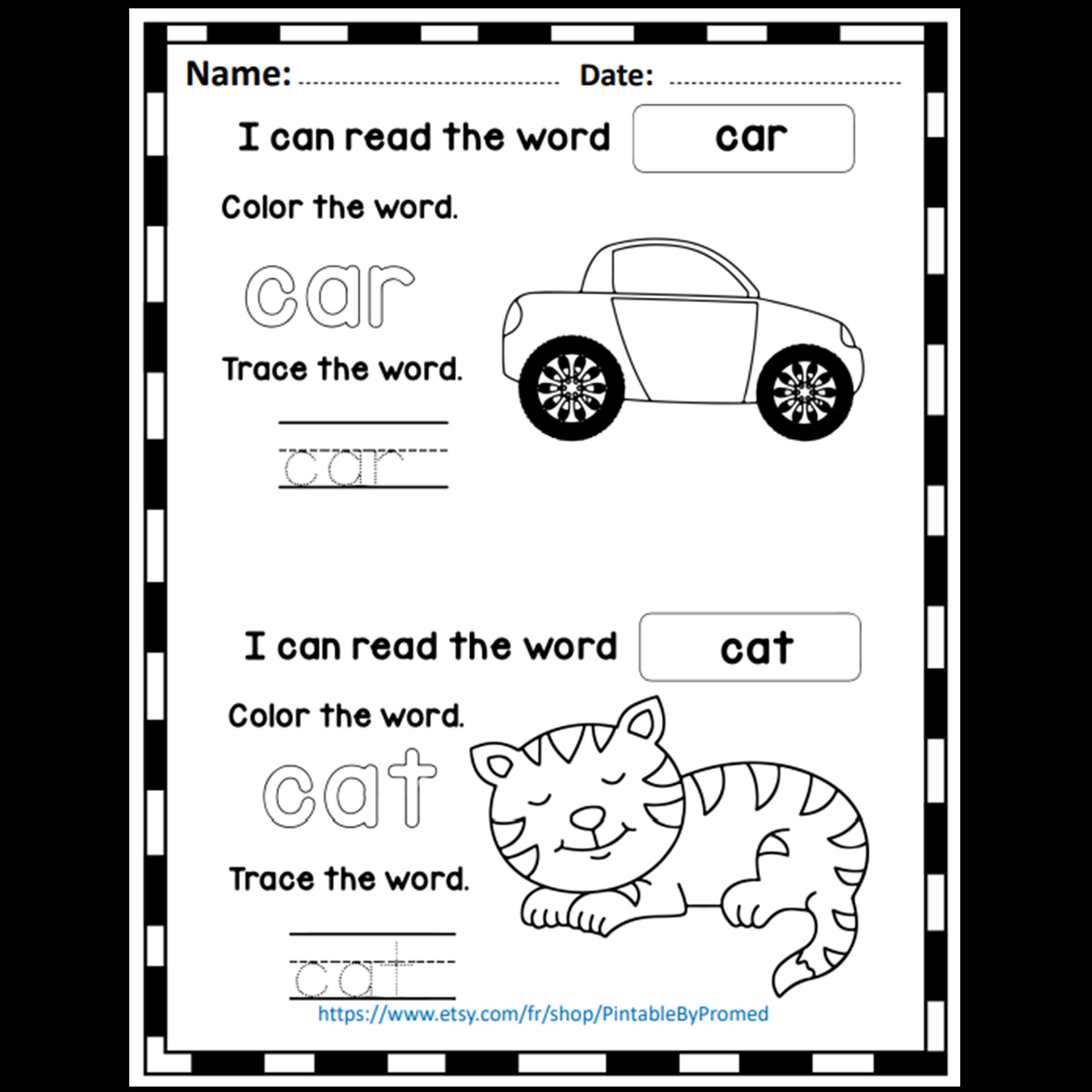 Dolch Nouns Booklet 49 Page,printable Dolch Pre-primer Sight Word ...