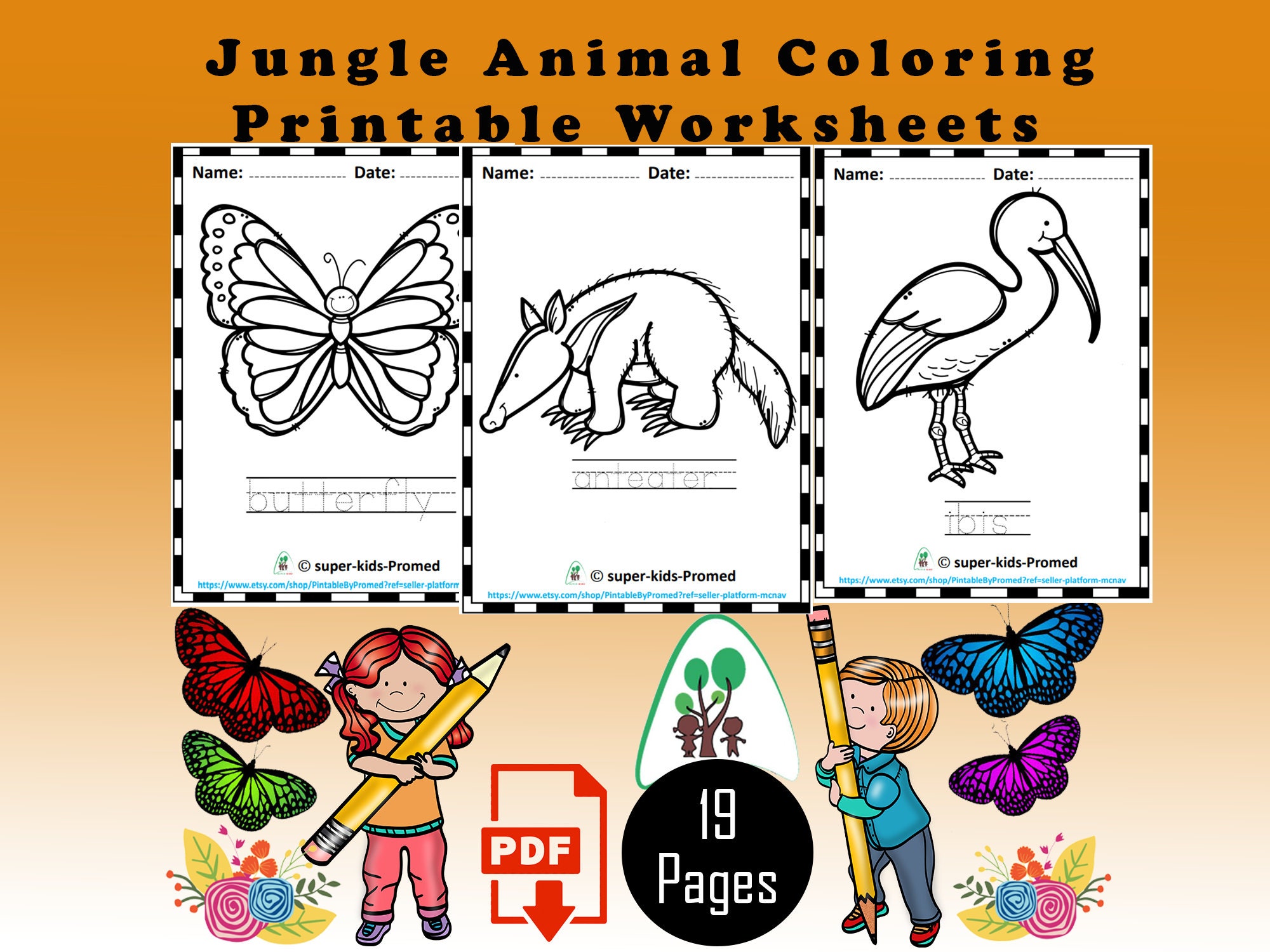 Jungle Animal Coloring Pages,printable Safari Coloring Pages. Kids ...