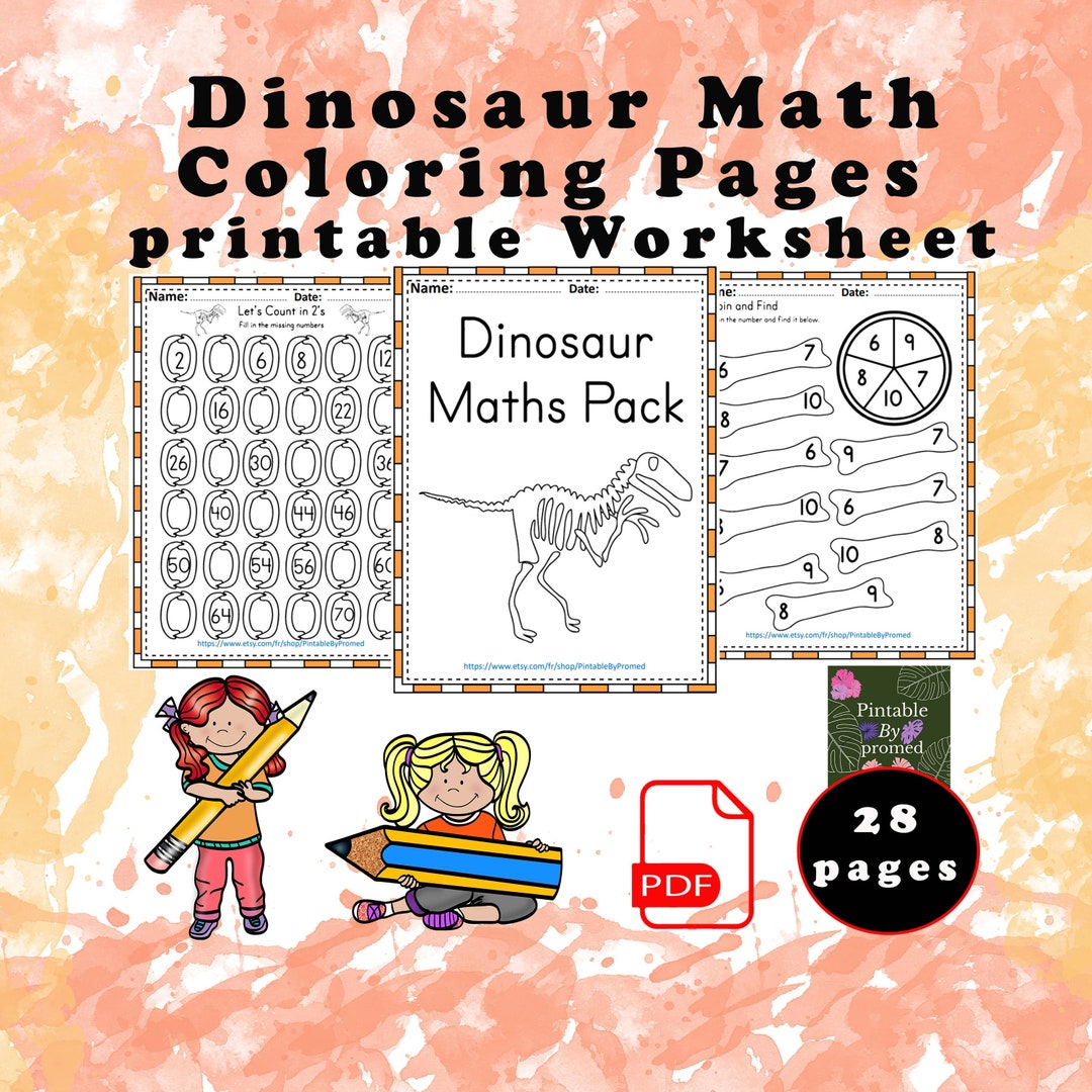 28 Dinosaur Math Worksheets,dinosaur Pre-school/dinosaur Coloring Pages ...