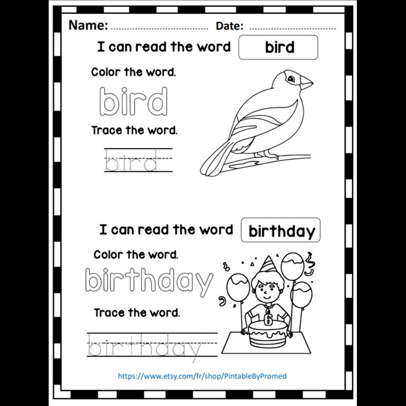Dolch Nouns Booklet 49 Page,printable Dolch Pre-primer Sight Word ...
