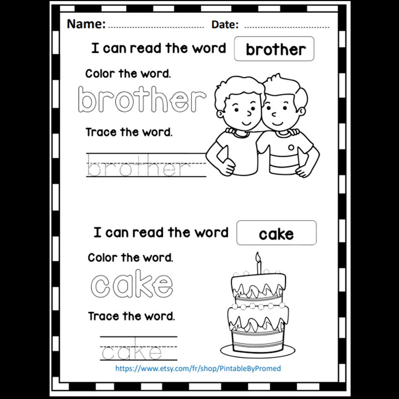 Dolch Nouns Booklet 49 Page,printable Dolch Pre-primer Sight Word ...