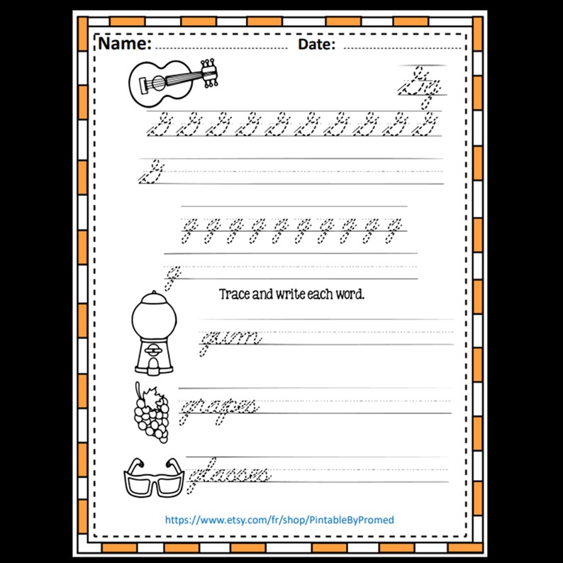Cursive Workbook, Practice Words Handwriting Pratice, Learn to Write ...