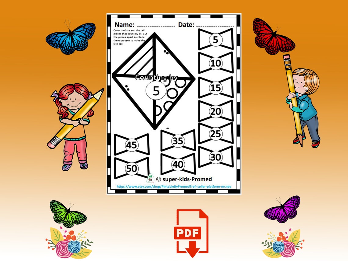 Spring Kite Kids Printable Craft Template, Creative Writing, Paper ...