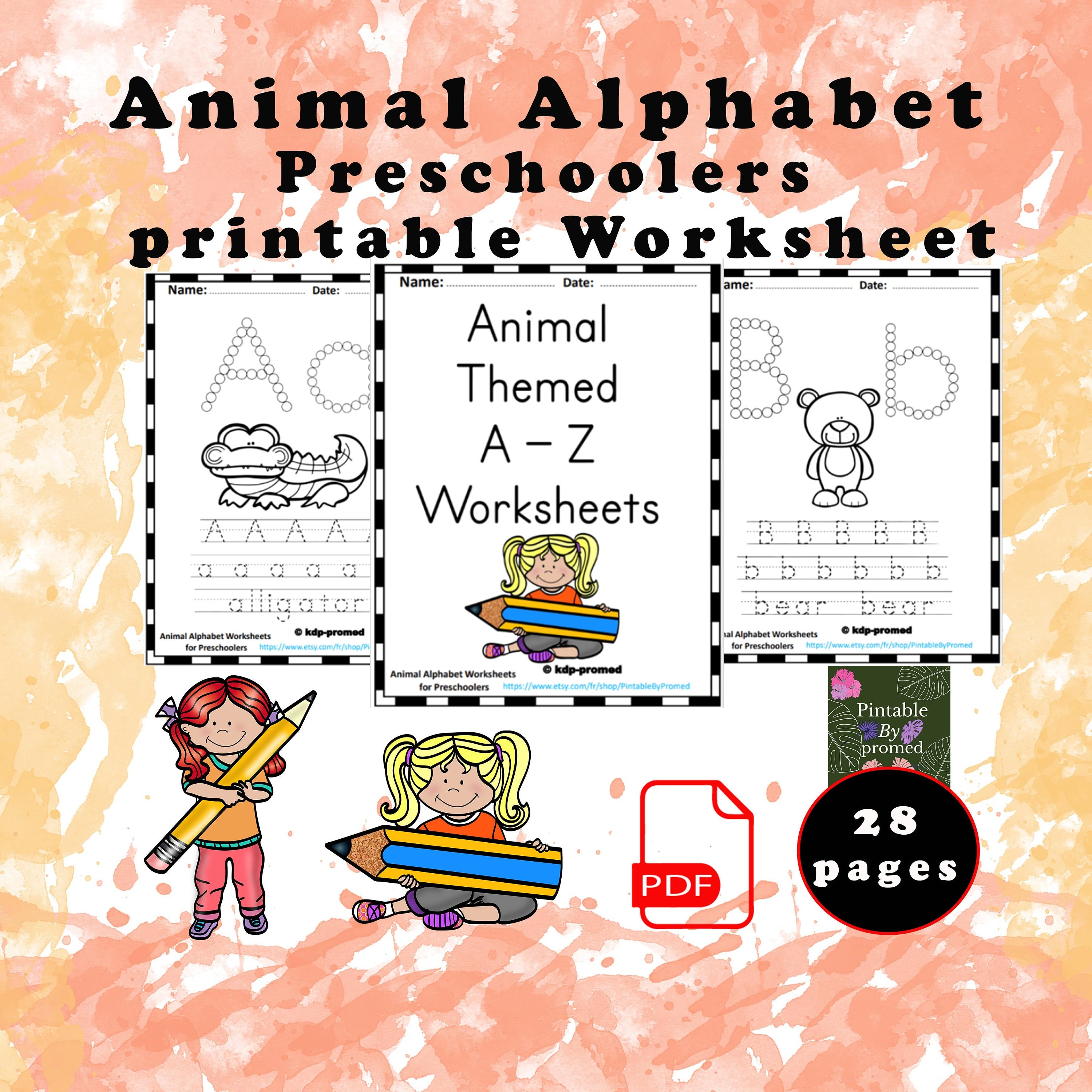 28 Alphabet Worksheets Upper & Lowercase Preschool - Etsy