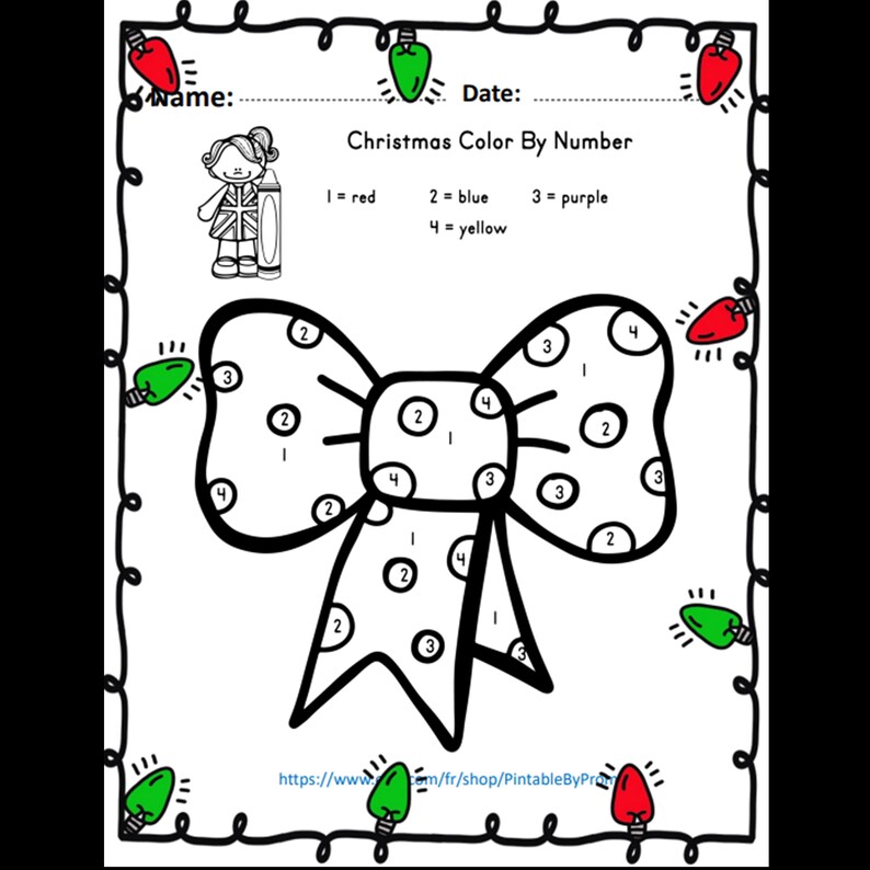 Christmas Color by Number | Printable PDF | Holiday Coloring Sheets ...