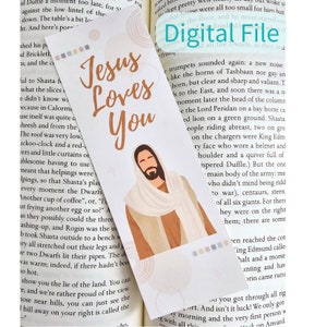 Jesus Loves You, Printable Bookmark, Digital, Christian, Religious ...