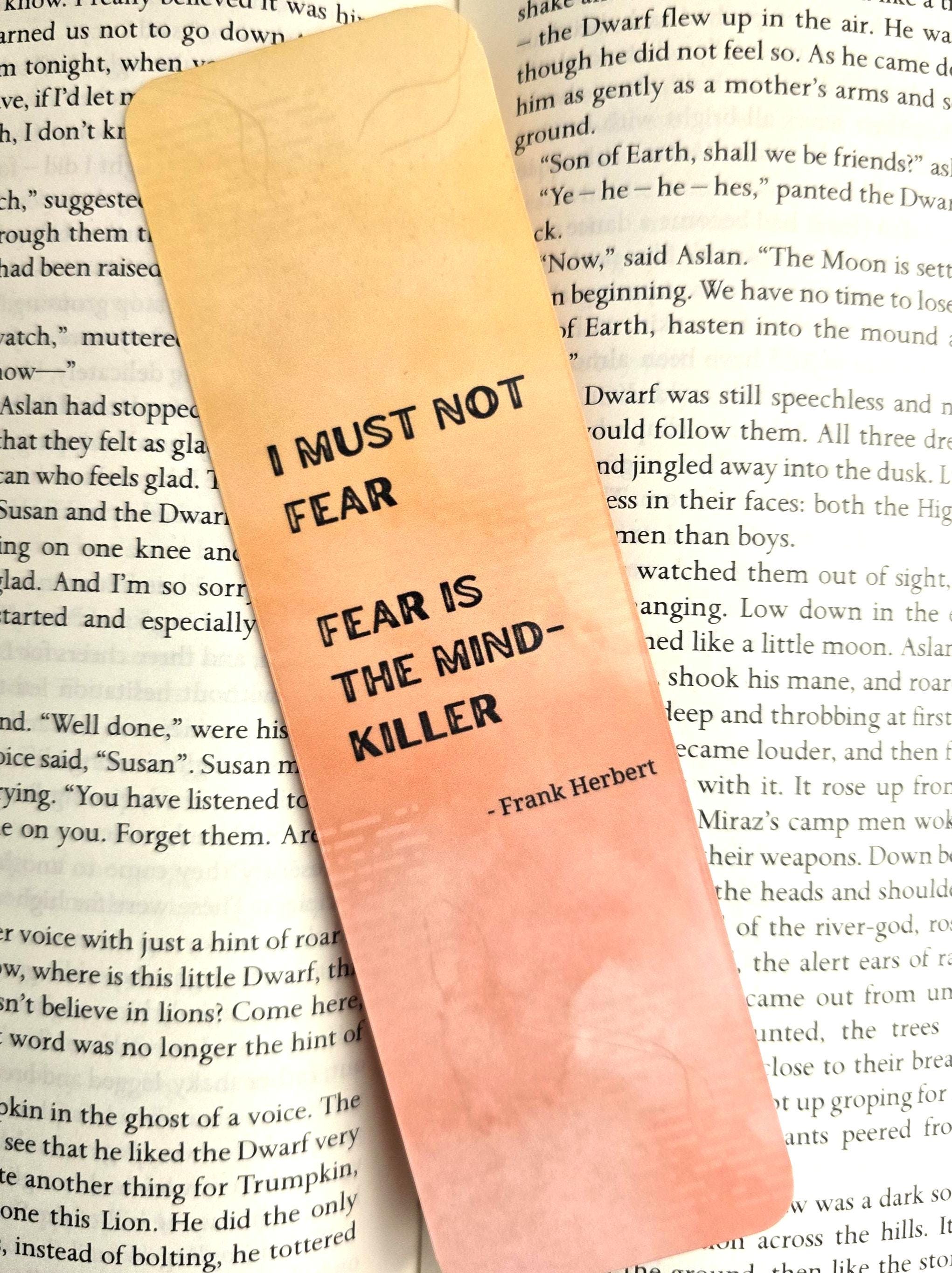 Dune Bookmark, Book Inspired, Movie Inspired, Paul Atreides, Fear is ...