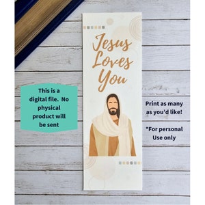Jesus Loves You, Printable Bookmark, Digital, Christian, Religious ...