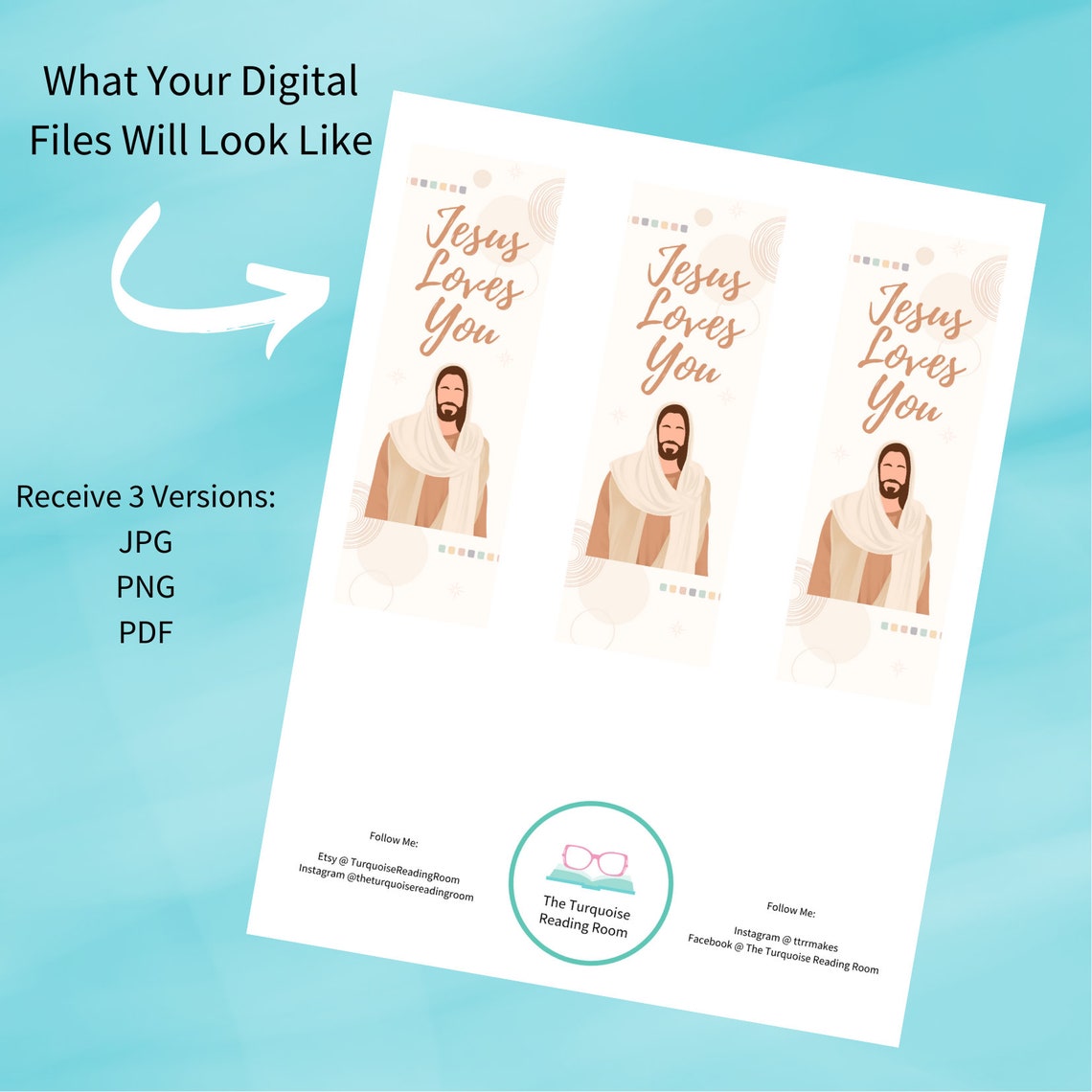 Jesus Loves You, Printable Bookmark, Digital, Christian, Religious ...