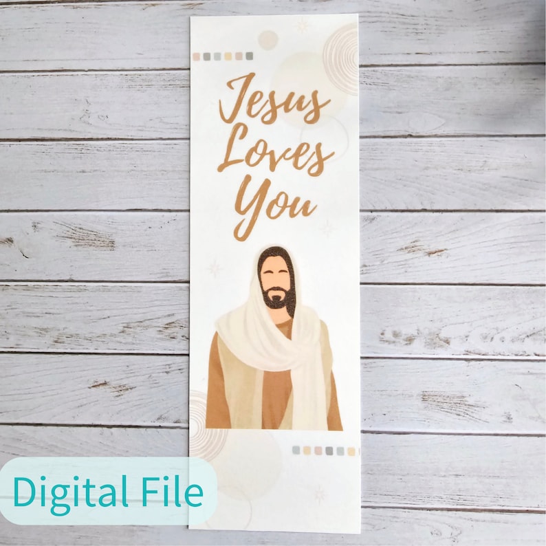 Jesus Loves You, Printable Bookmark, Digital, Christian, Religious ...