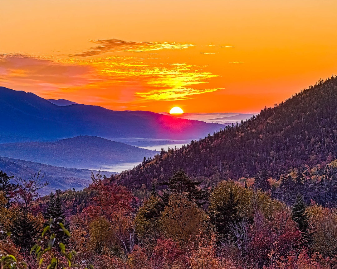 White Mountains Sunrise| New Hampshire| New England Fall Foliage | Fine ...