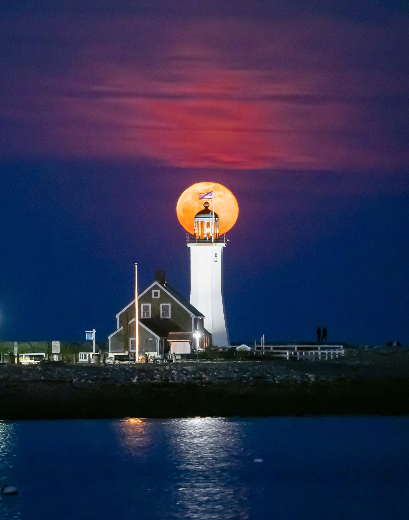 Scituate Lighthouse Moonrise Photo Print: New England Wall Art - Etsy