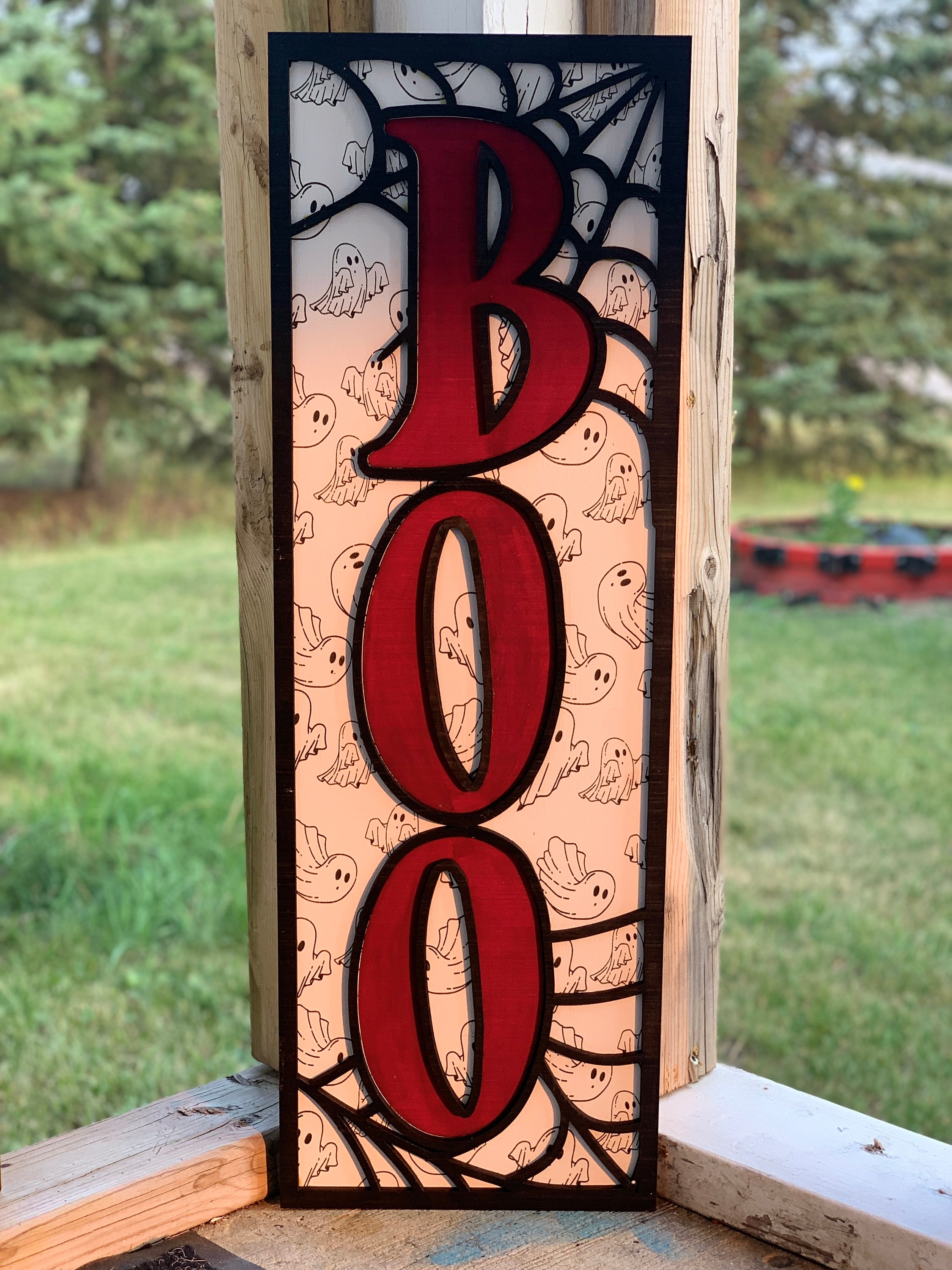 Halloween BOO Porch Decor Sign SVG Halloween Multilayered - Etsy