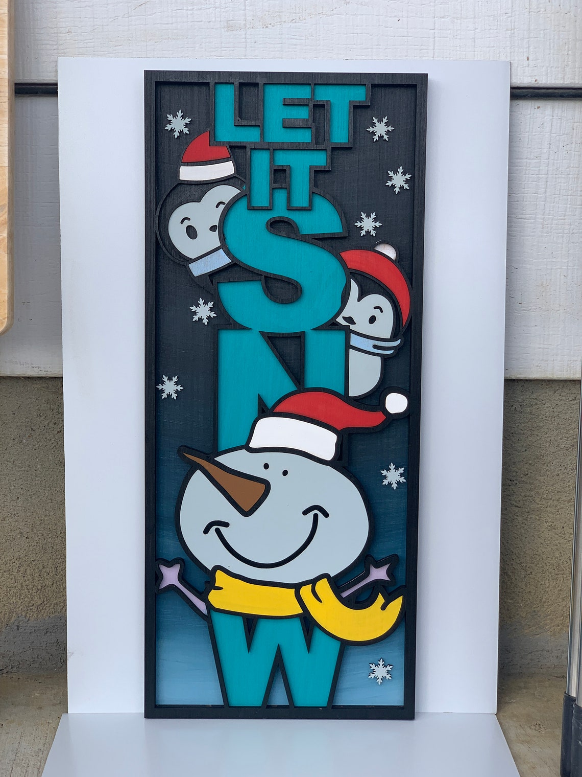 Christmas Snowman Porch Leaner Porch Sign Laser Cut File With Snowman ...