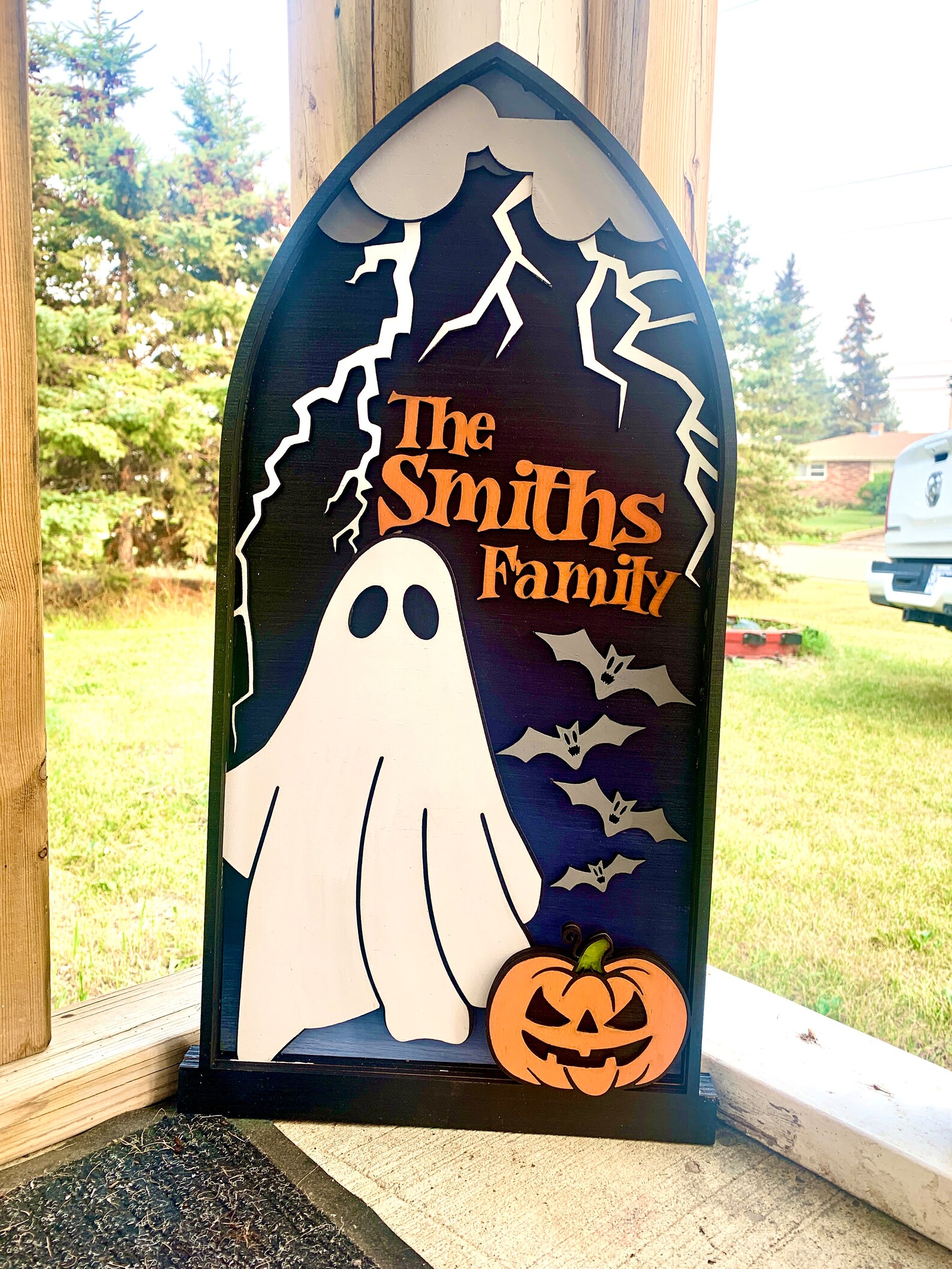 Family Name Porch Sign for Halloween Fireplace Decoration SVG Laser ...