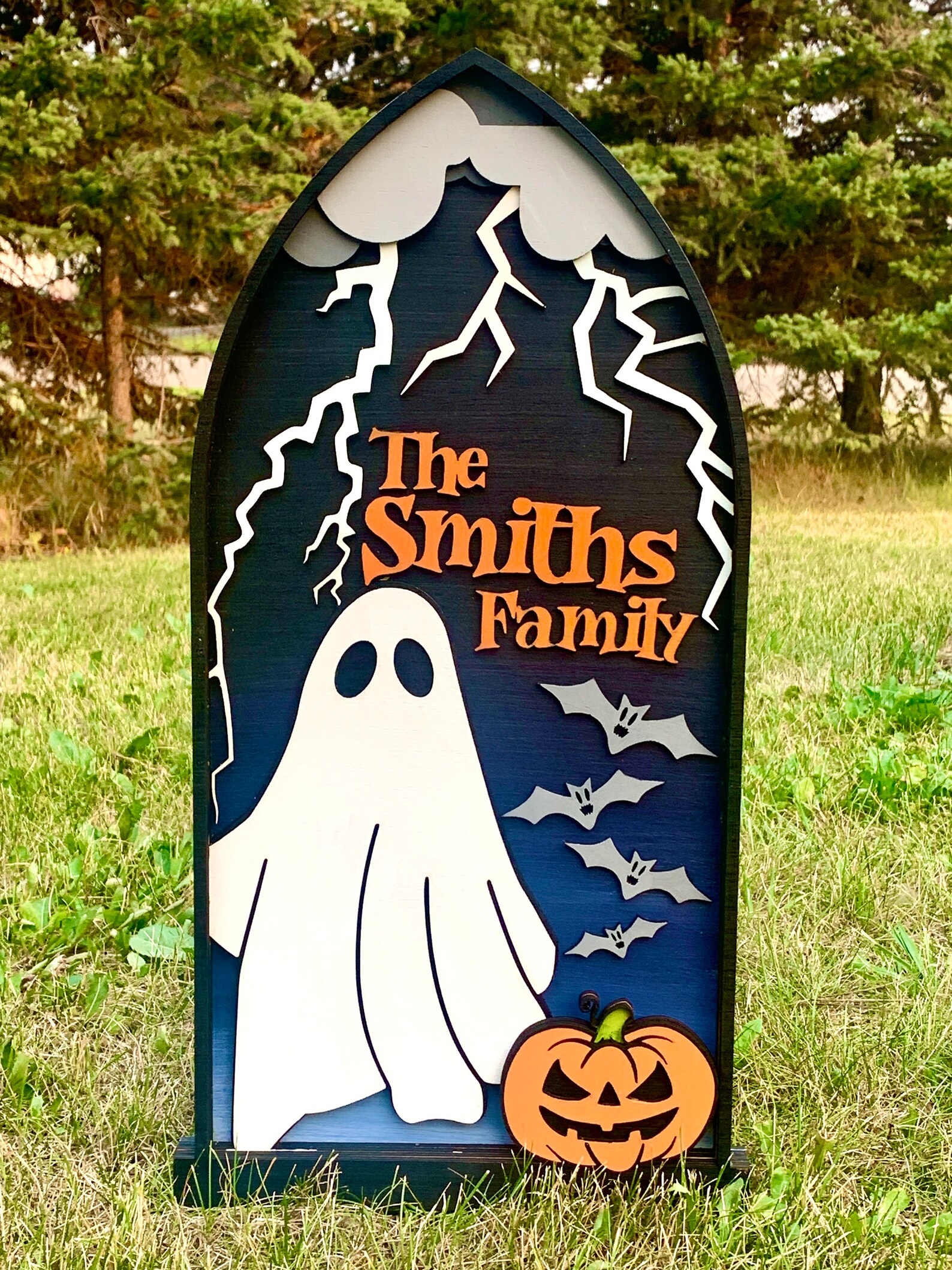 Family Name Porch Sign for Halloween Fireplace Decoration SVG Laser ...